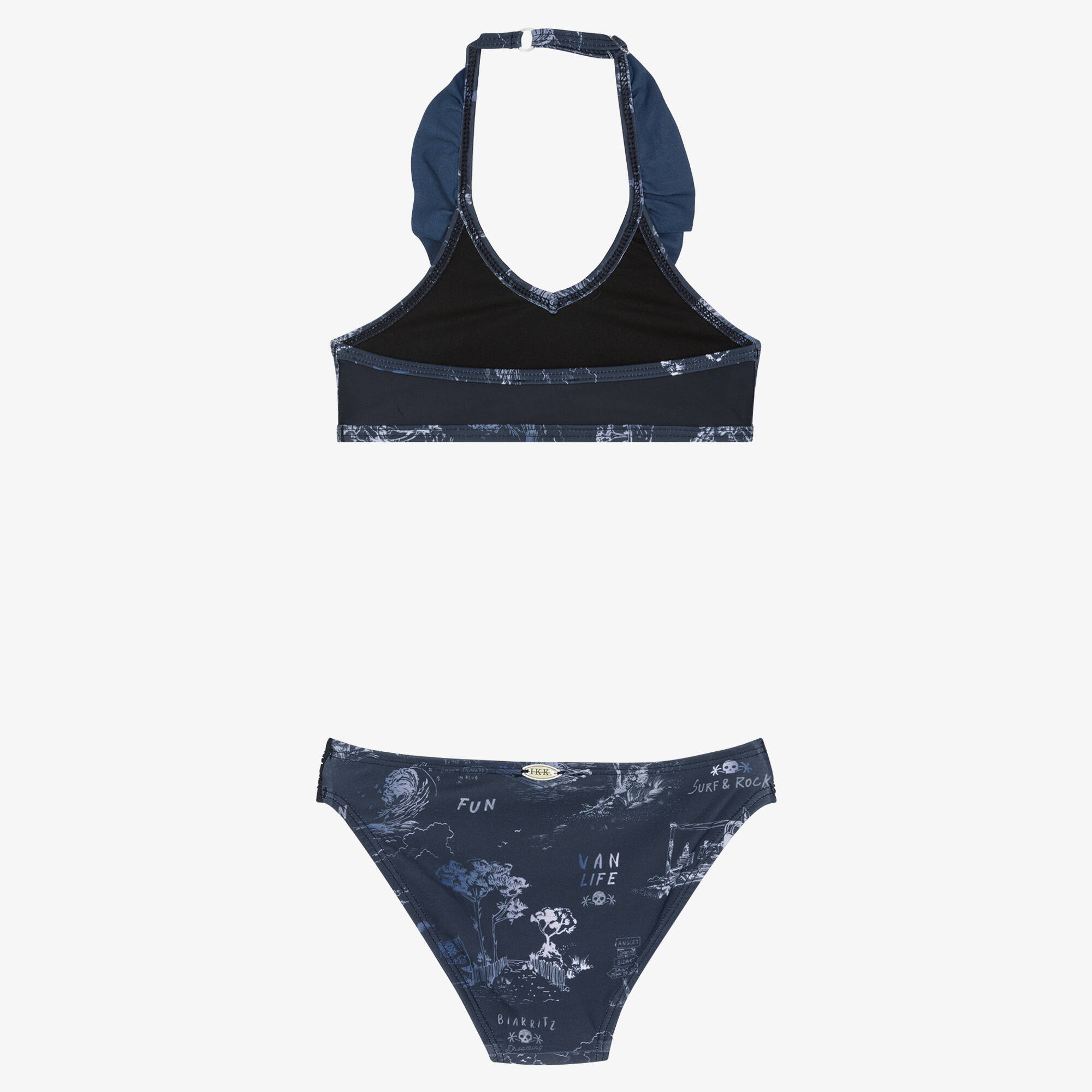 IKKS - Girls Blue Surf Print Bikini | Childrensalon Outlet