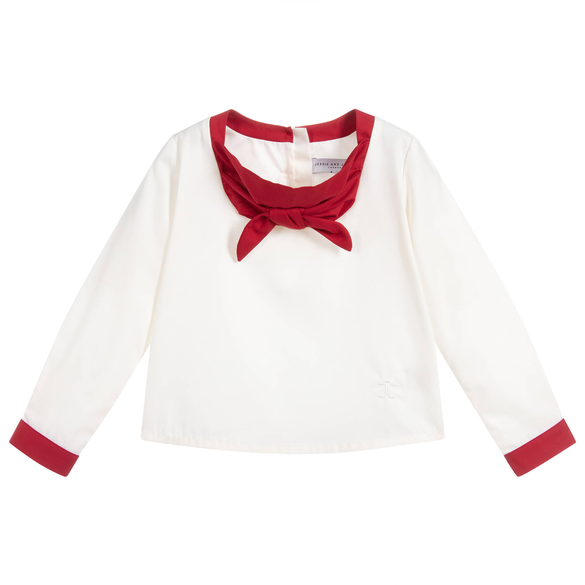 Jessie and James London - Girls Ivory Cotton Blouse | Childrensalon Outlet