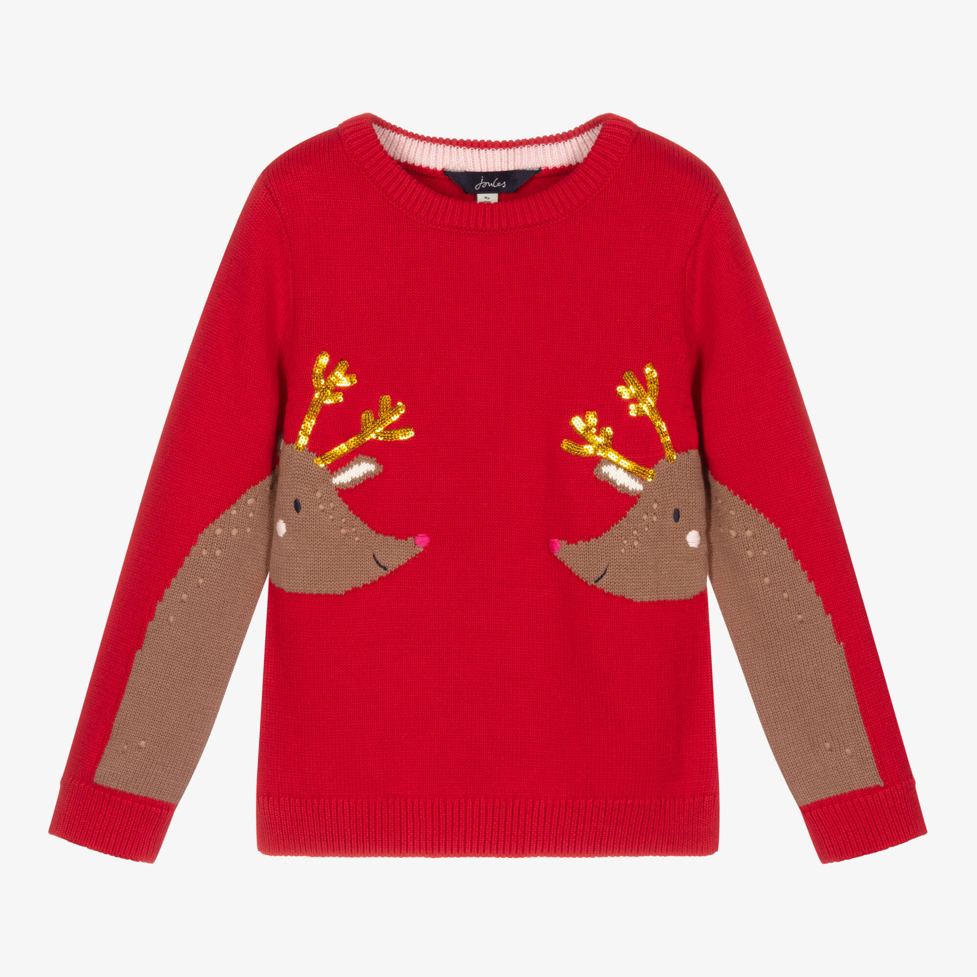 Joules - Red Reindeer Sweater | Childrensalon Outlet
