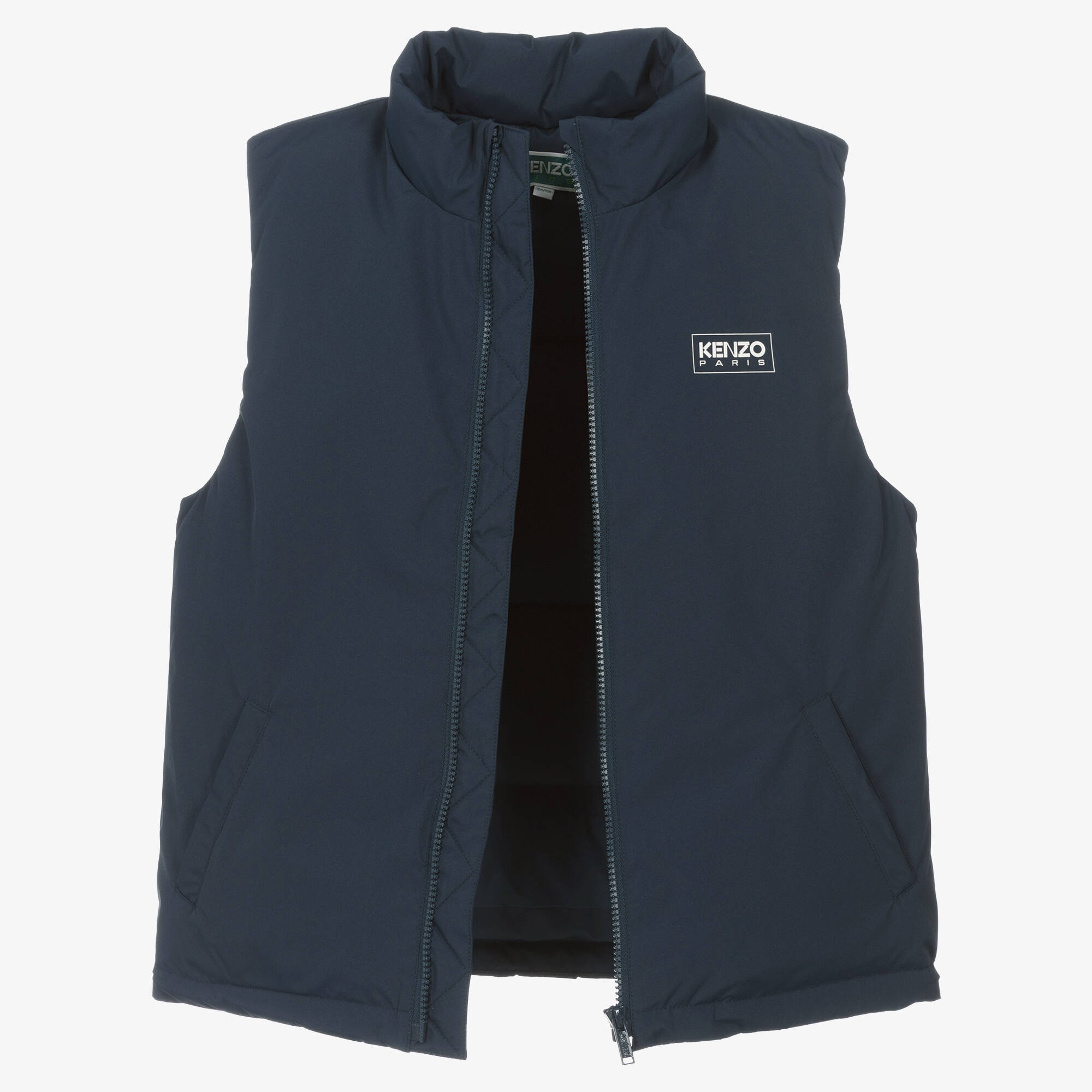 KENZO KIDS - Teen Navy Blue Down Padded Gilet | Childrensalon Outlet