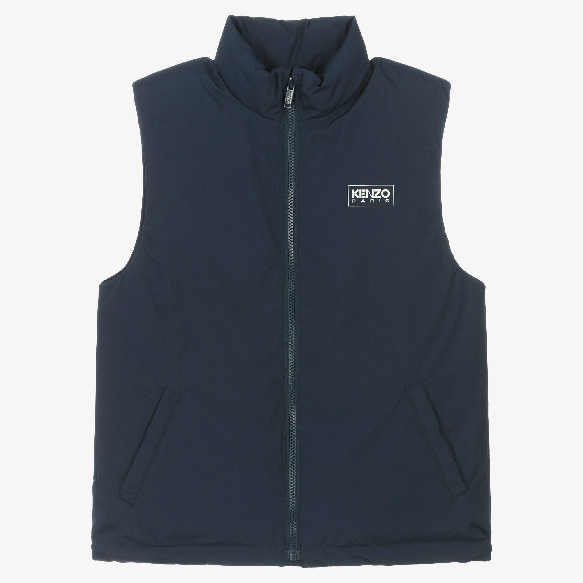 KENZO KIDS - Teen Navy Blue Down Padded Gilet | Childrensalon Outlet