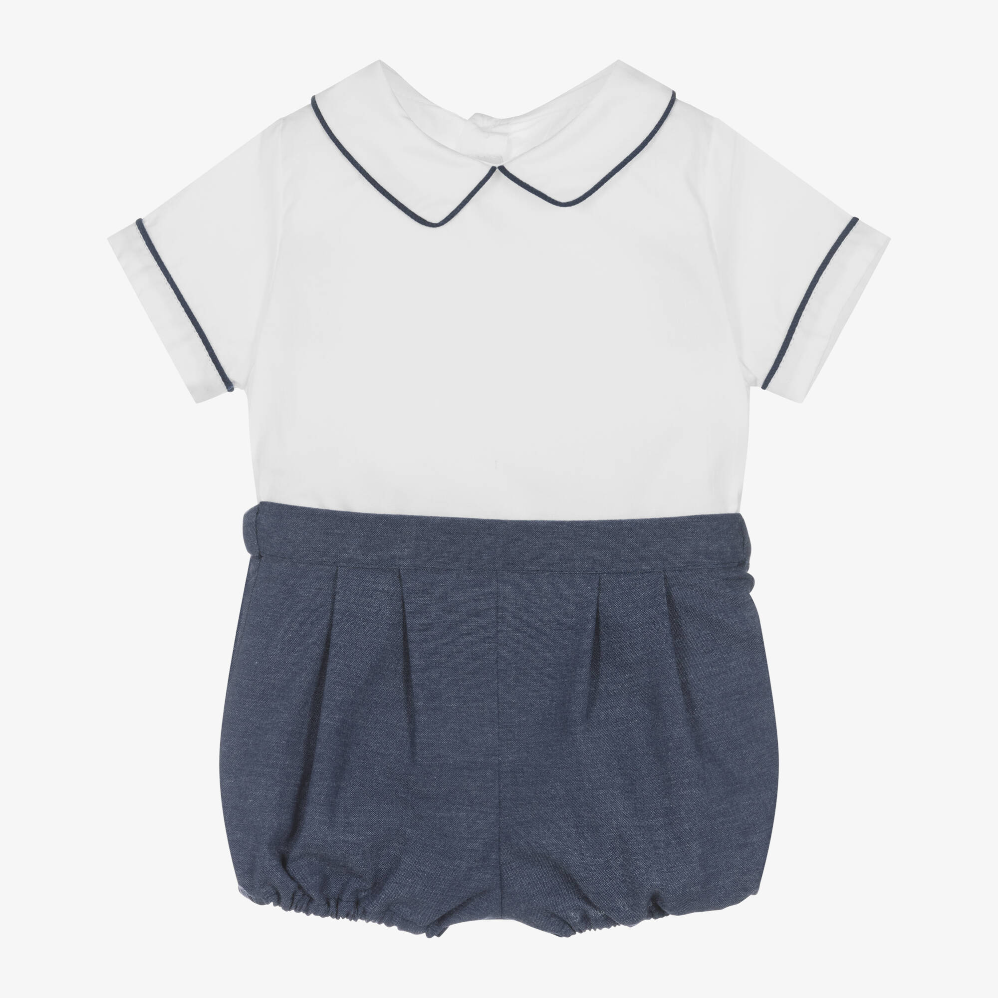 Kidiwi - Boys Navy Blue Cotton Shorts Set | Childrensalon Outlet