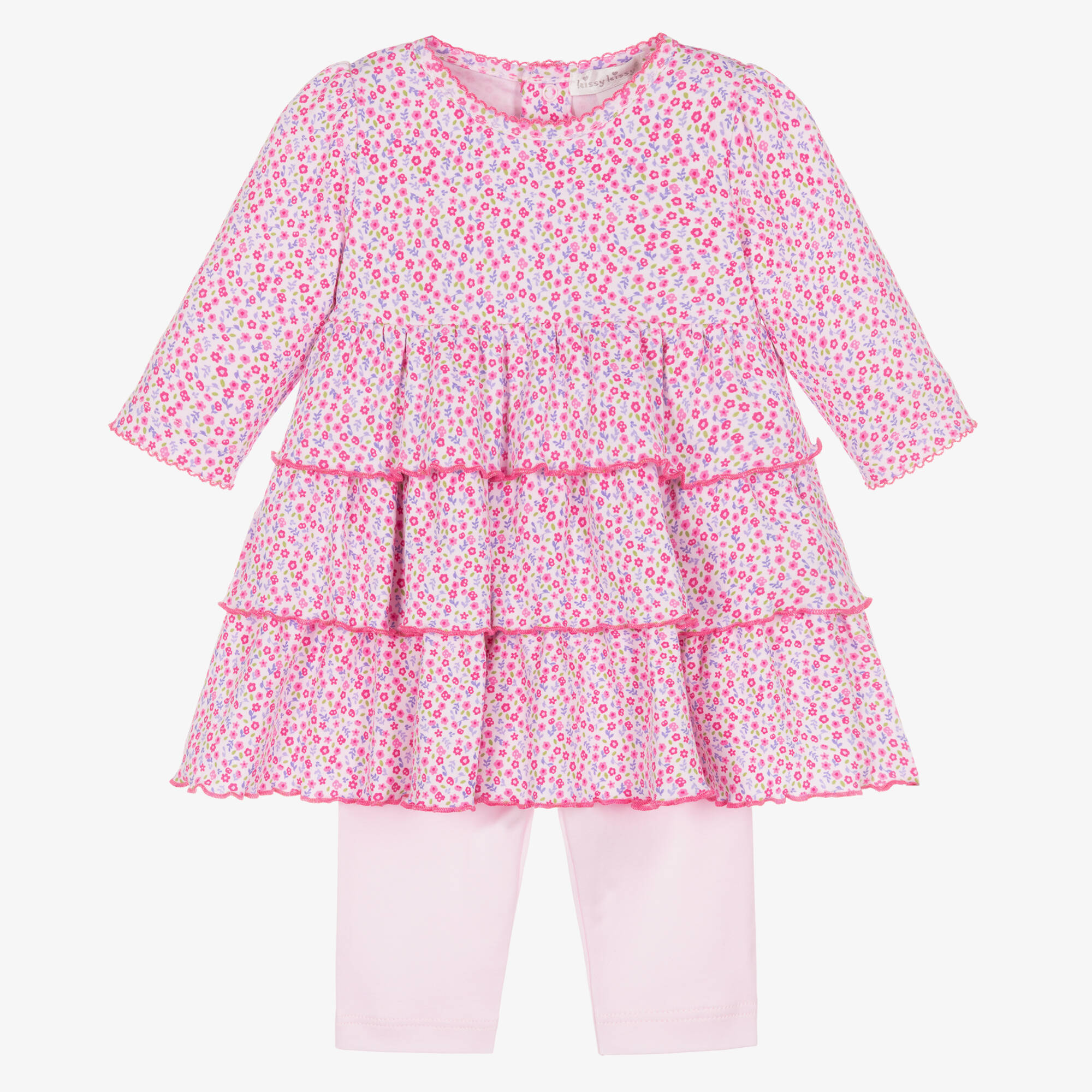 Kissy Kissy - Pink Pima Cotton Hearts Abloom Dress Set | Childrensalon ...