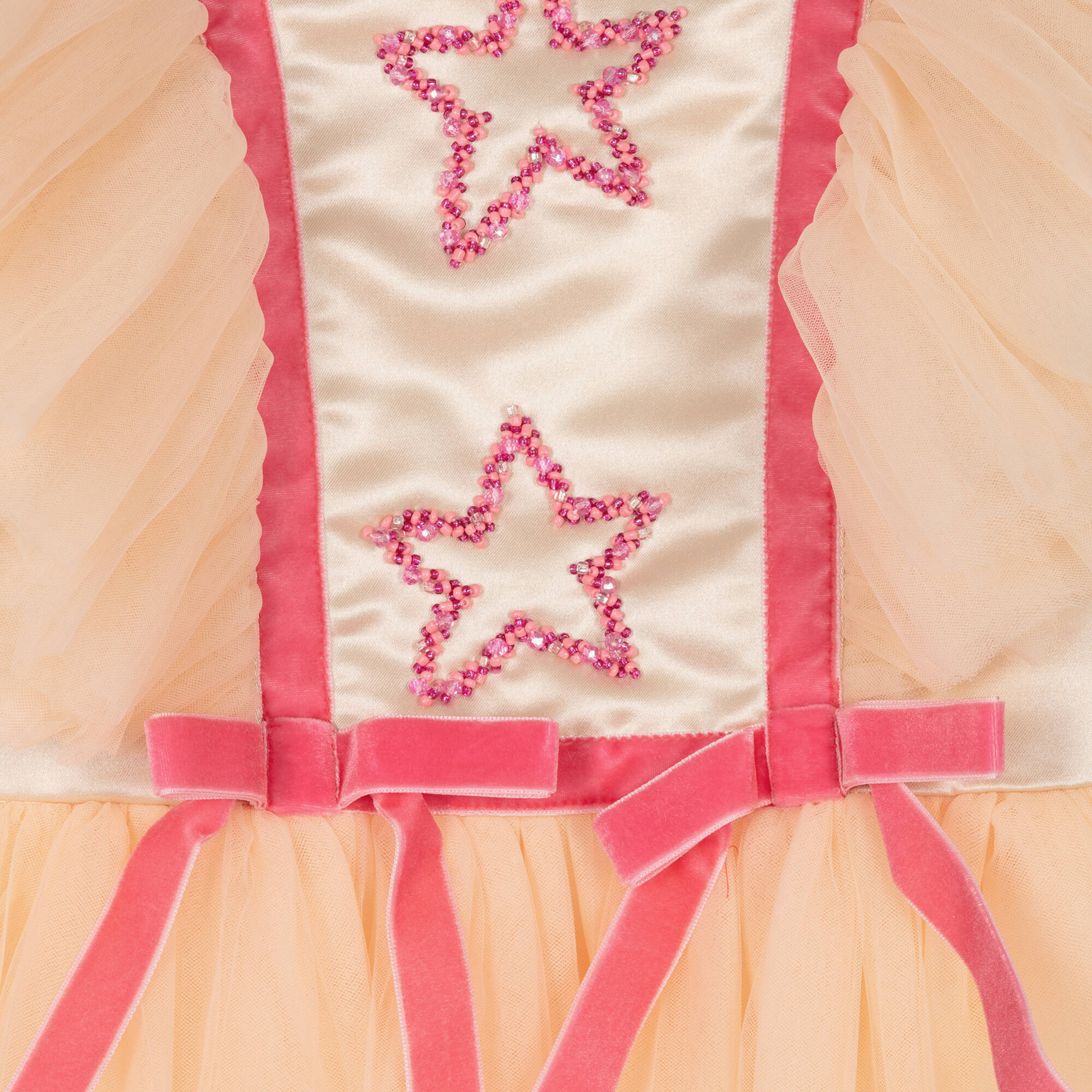 Le Mu - Girls Pastel Pink Tulle Star Dress | Childrensalon Outlet