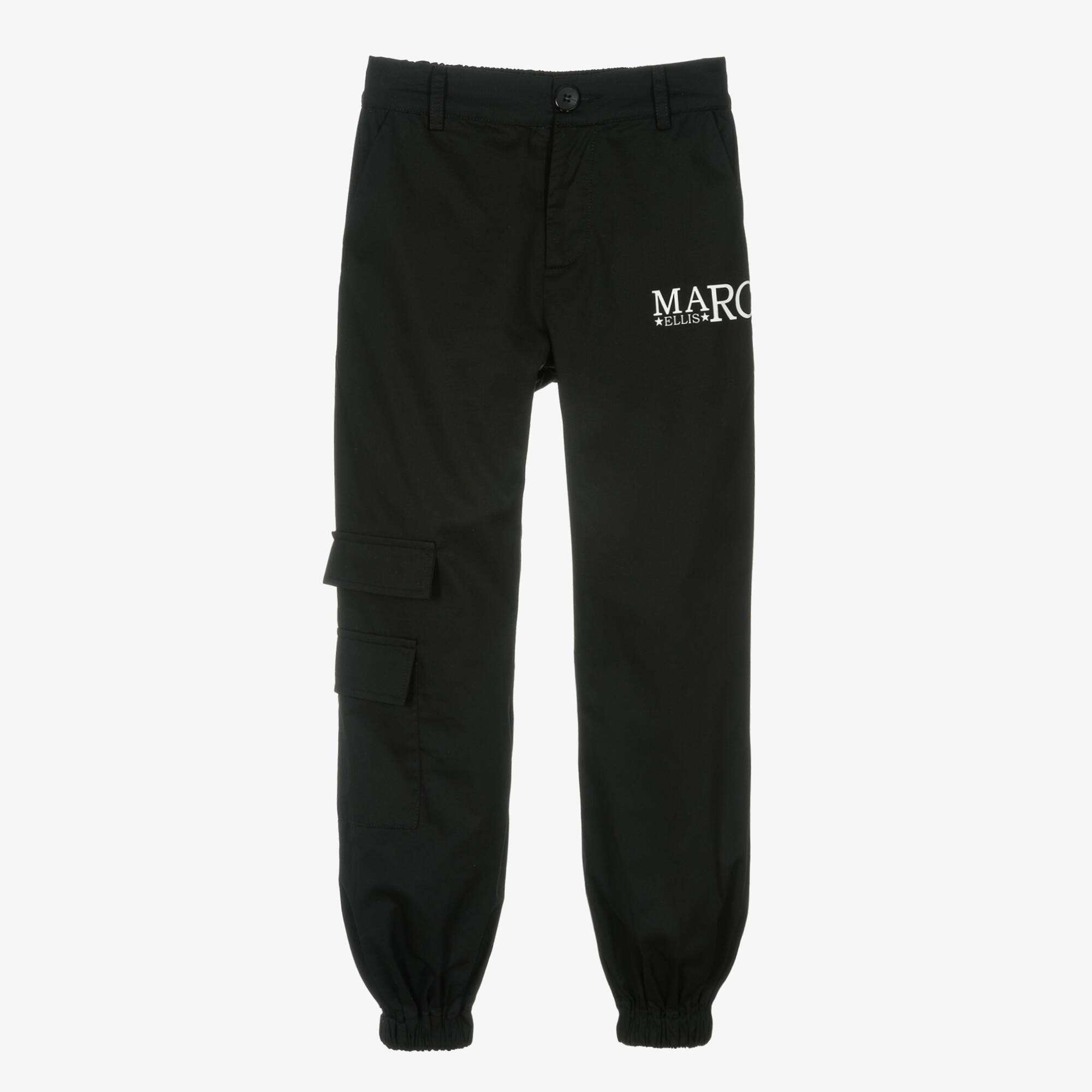 Marc Ellis - Girls Black Cotton Logo Cargo Trousers | Childrensalon Outlet