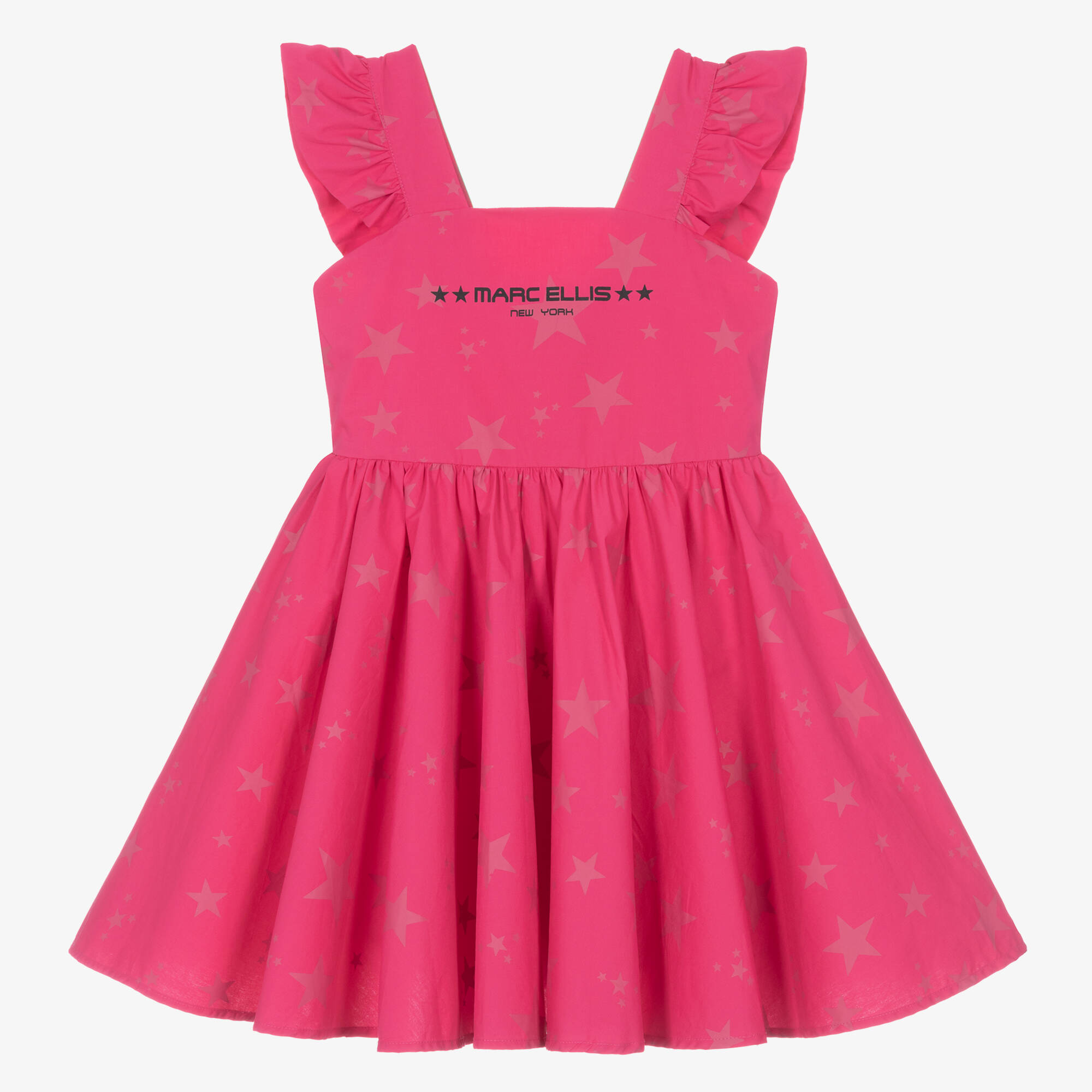 Marc Ellis - Girls Pink Star Print Logo Dress | Childrensalon Outlet