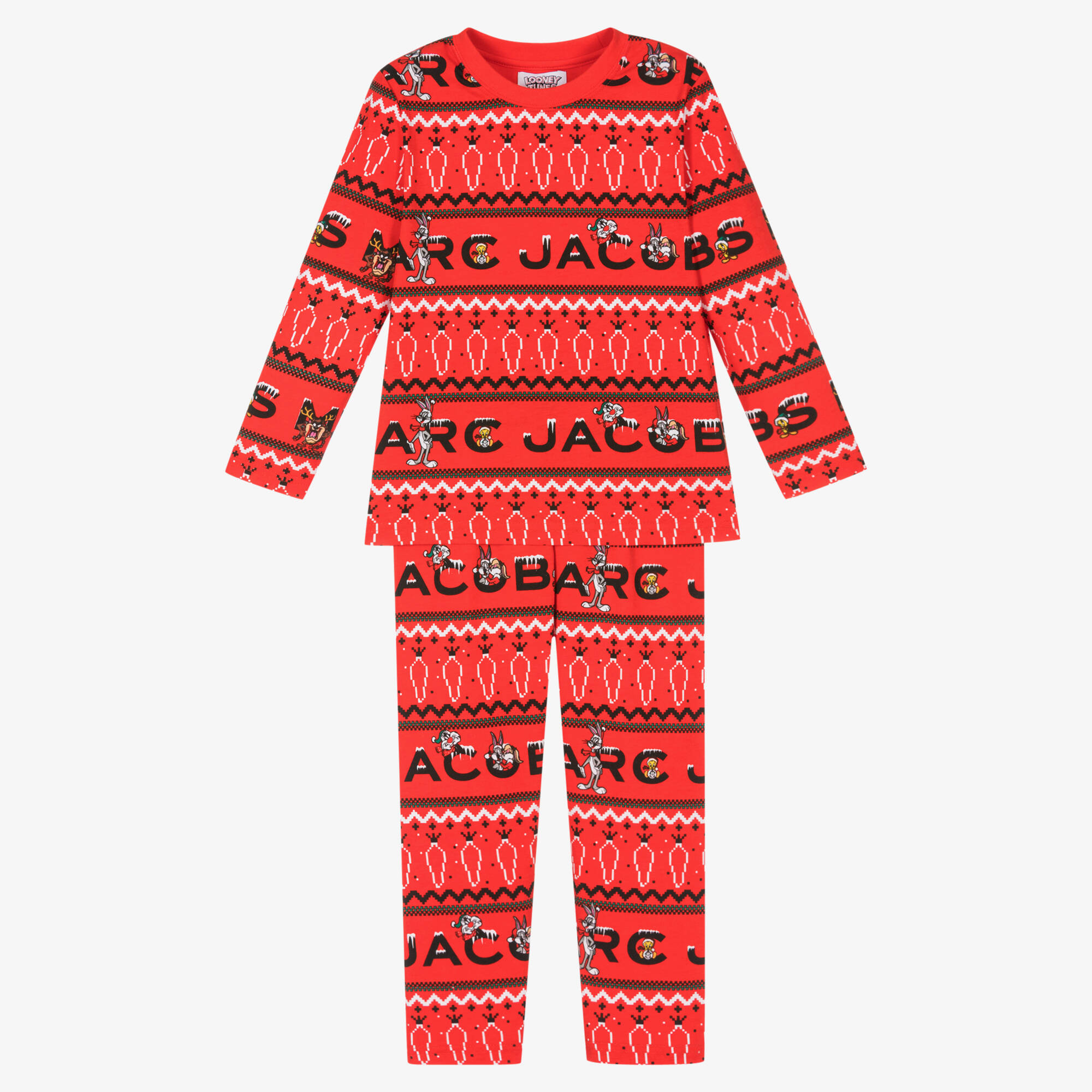 MARC JACOBS - Boys Red Festive Cartoon Pyjamas | Childrensalon Outlet