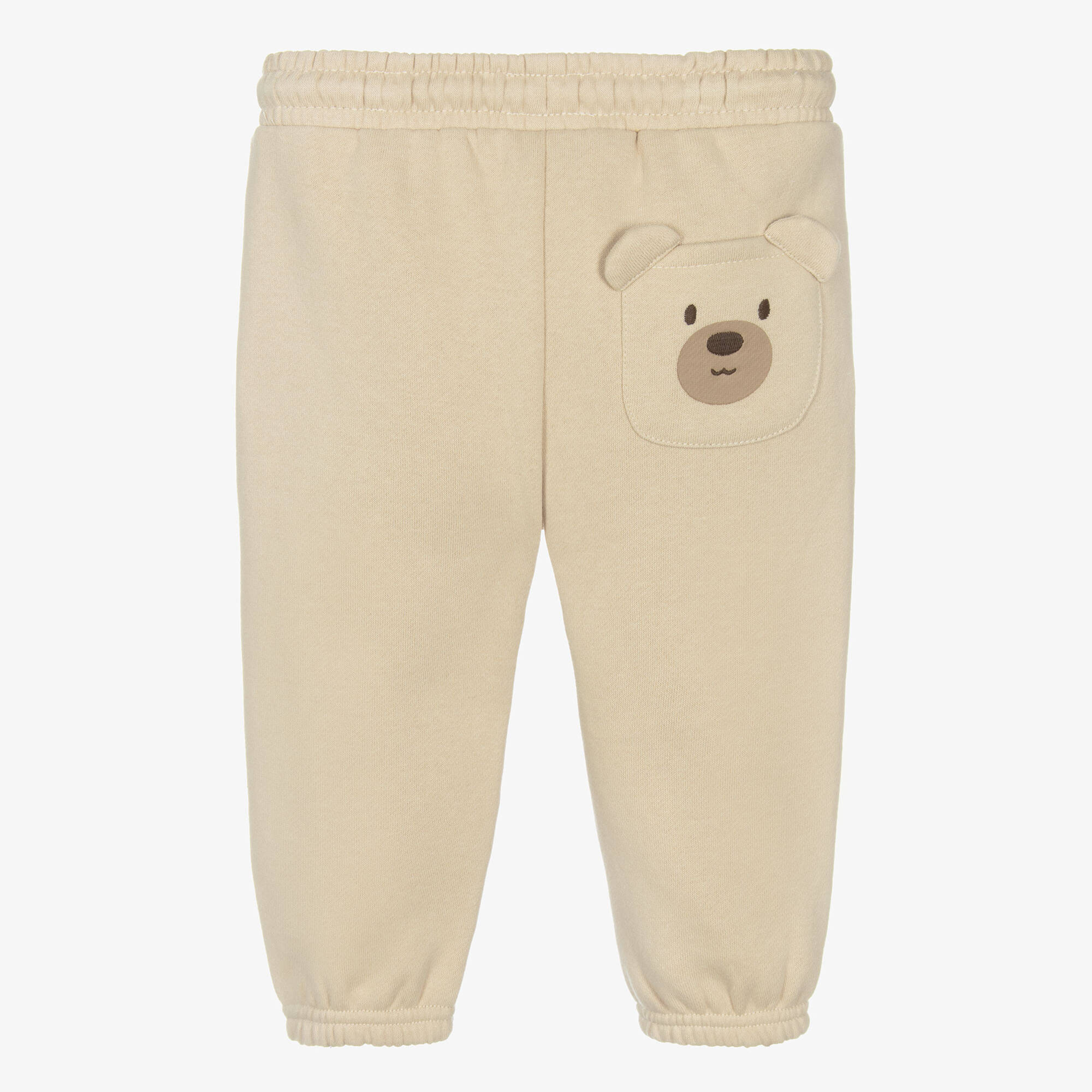 Mayoral - Boys Beige Teddy Bear Jersey Joggers | Childrensalon Outlet