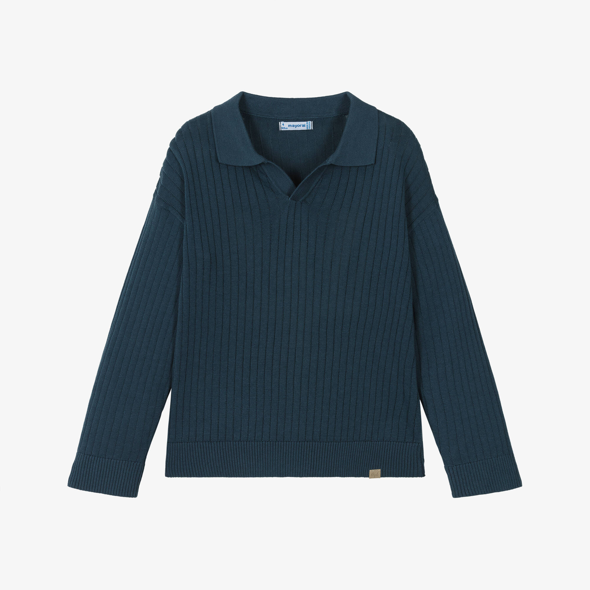 Mayoral - Boys Navy Ribbed Knit Sweater | Childrensalon Outlet