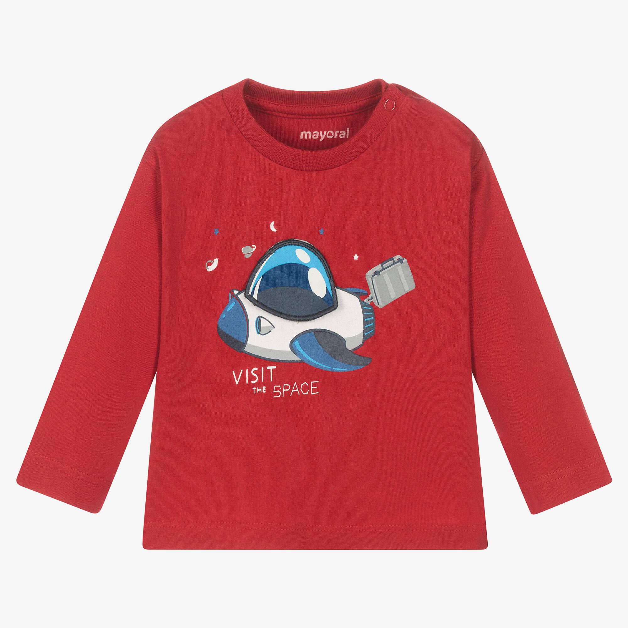 Mayoral - Boys Red Cotton Interactive Top | Childrensalon Outlet