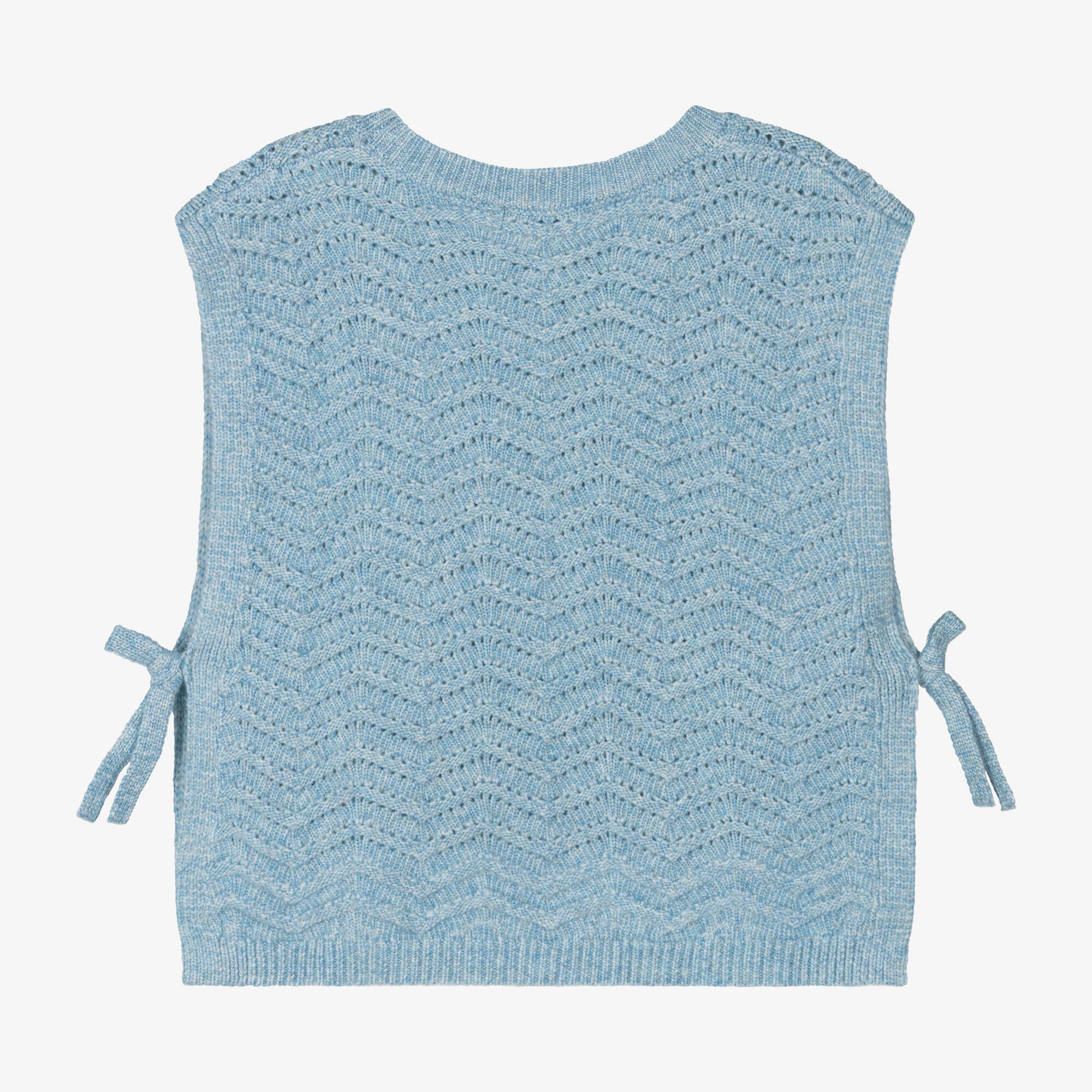 Mayoral - Girls Pale Blue Knitted Vest | Childrensalon Outlet