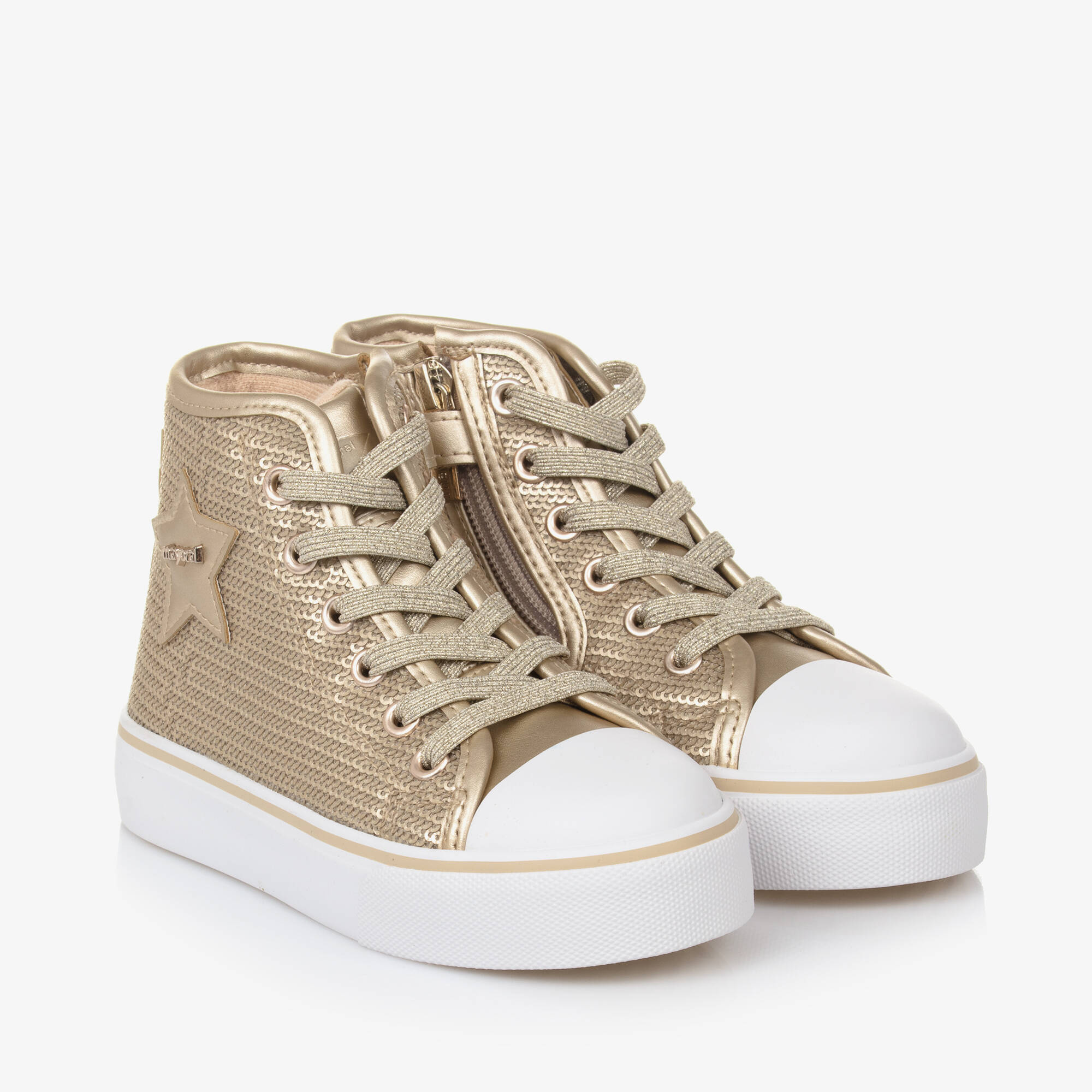 Mayoral - Girls Sparkle Gold High-Tops | Childrensalon Outlet