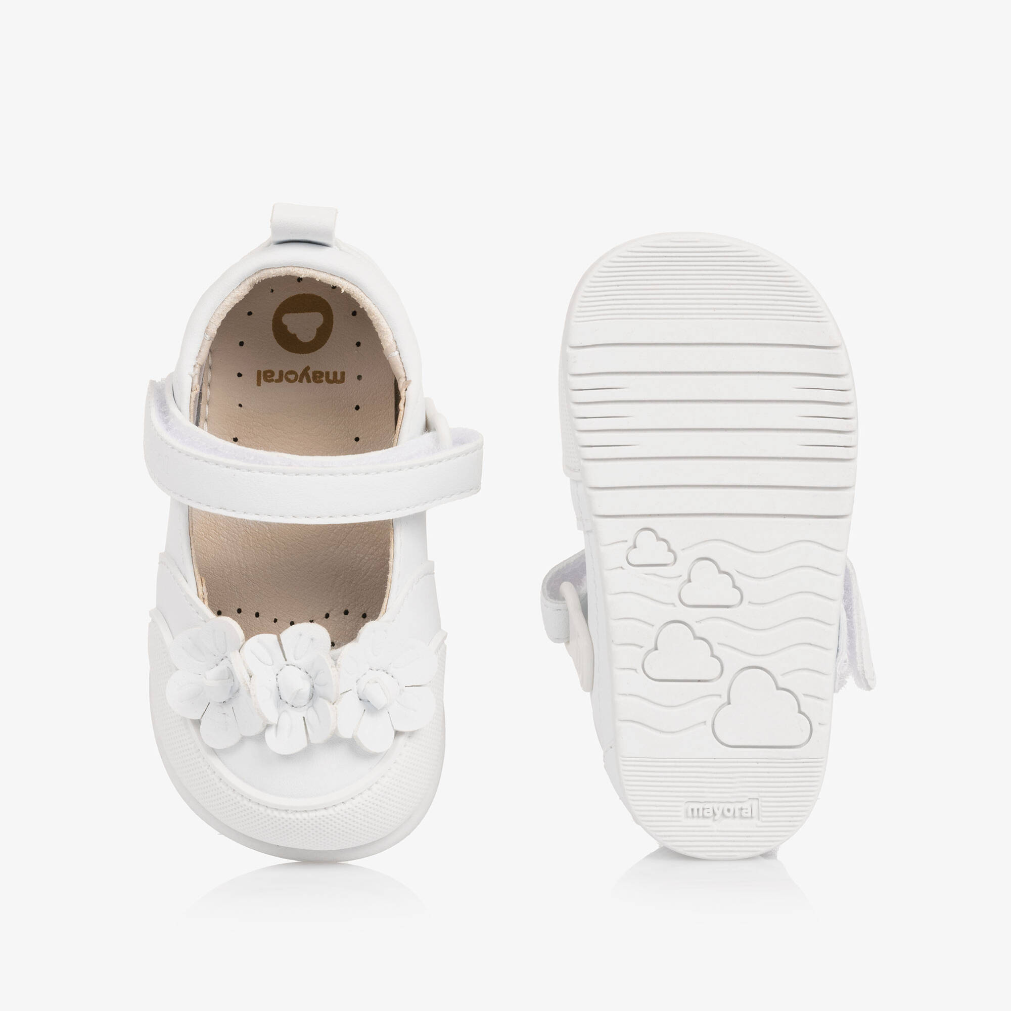Mayoral - Girls' White Blossom Step Shoes | Childrensalon Outlet