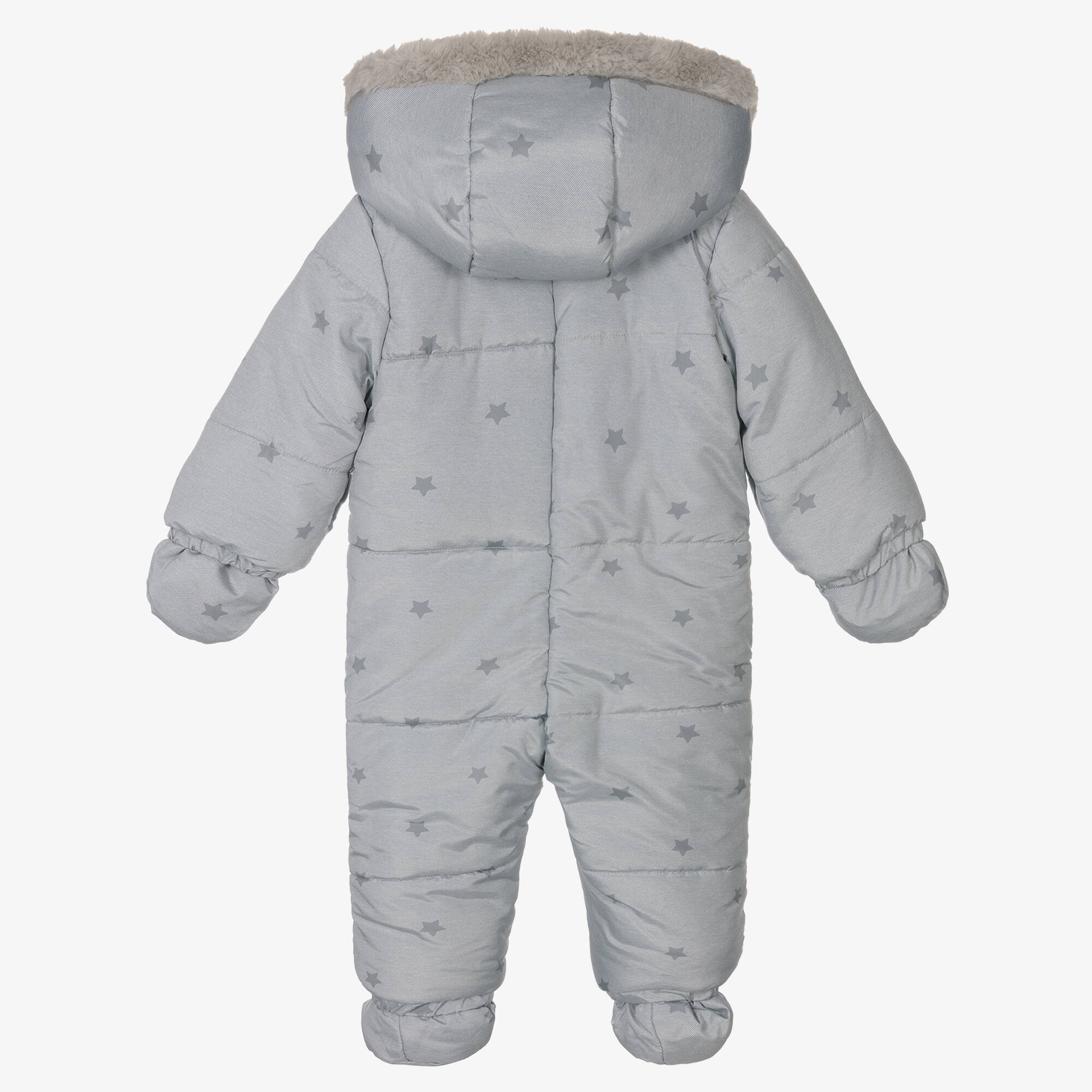 Mayoral Newborn - Grey Stars Baby Snowsuit | Childrensalon Outlet