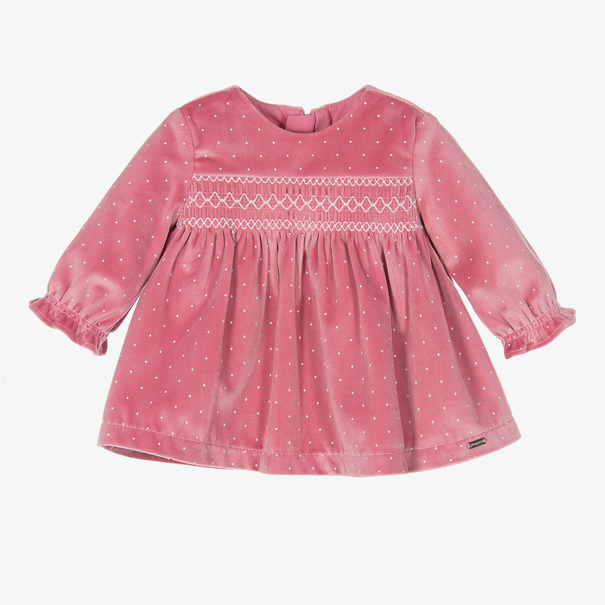 Mayoral Newborn - Pink Velvet Smocked Baby Dress | Childrensalon Outlet