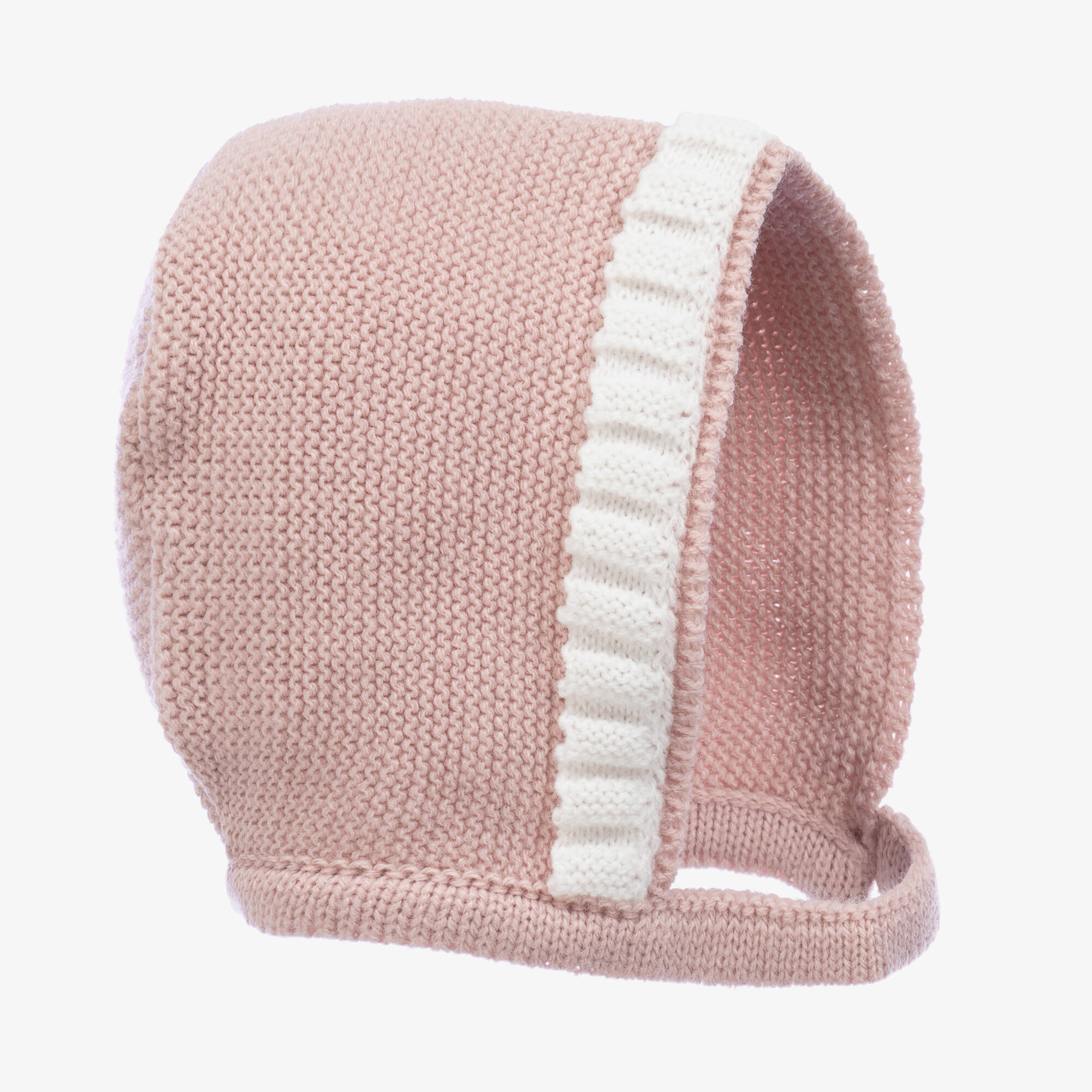 Mebi - Baby Girls Dusky Pink Knitted Bonnet | Childrensalon Outlet