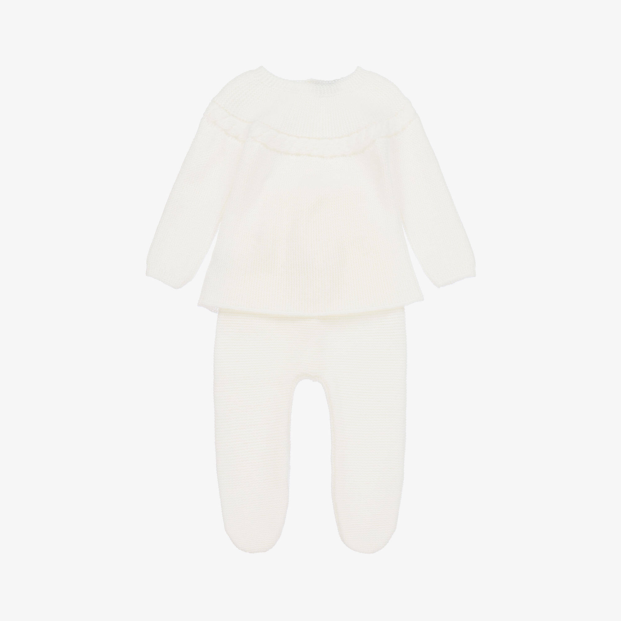 Mebi - Girls Ivory Knit Two-Piece Set | Childrensalon Outlet