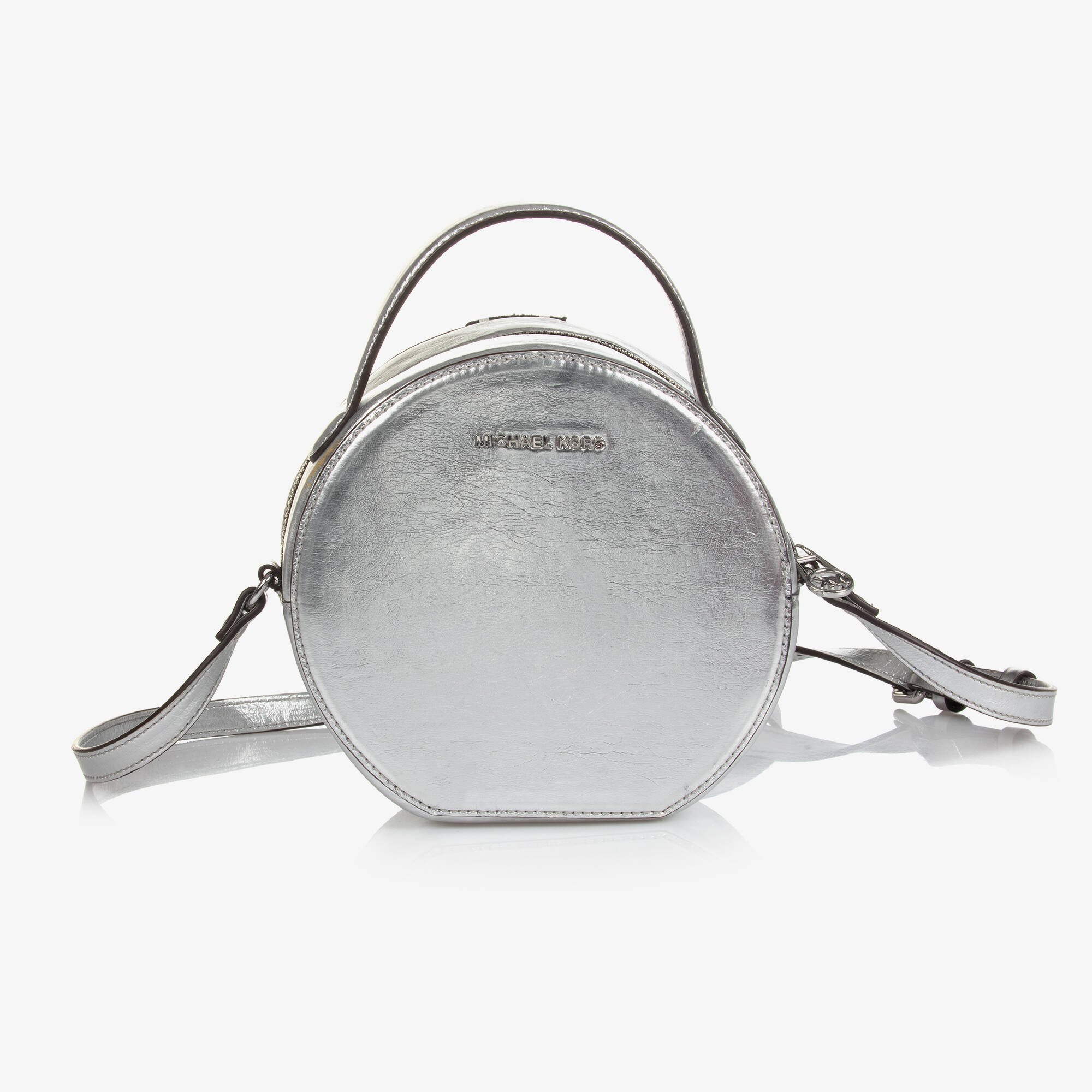 Michael Kors Kids - Girls Silver Round Shoulder Bag (18cm ...