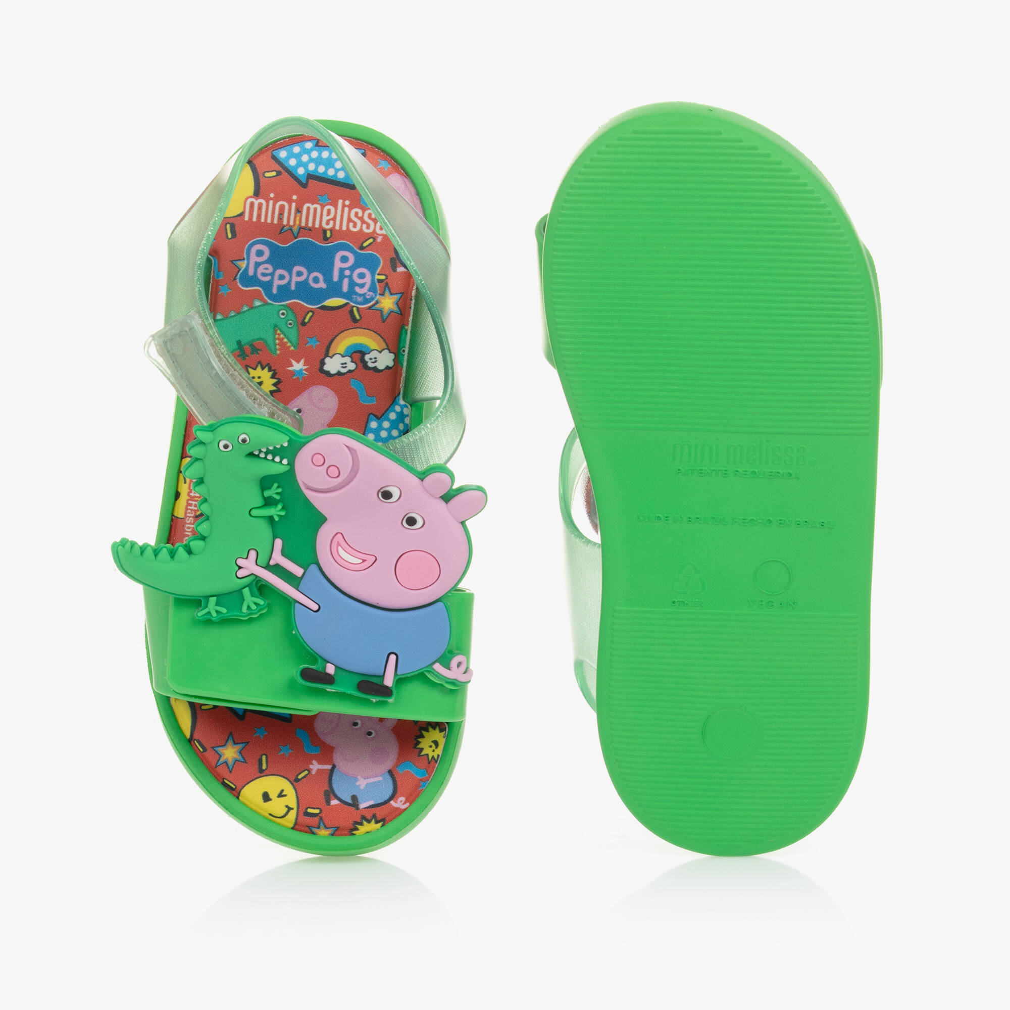 Mini Melissa - Boys Peppa Pig Green Jelly Shoes | Childrensalon Outlet