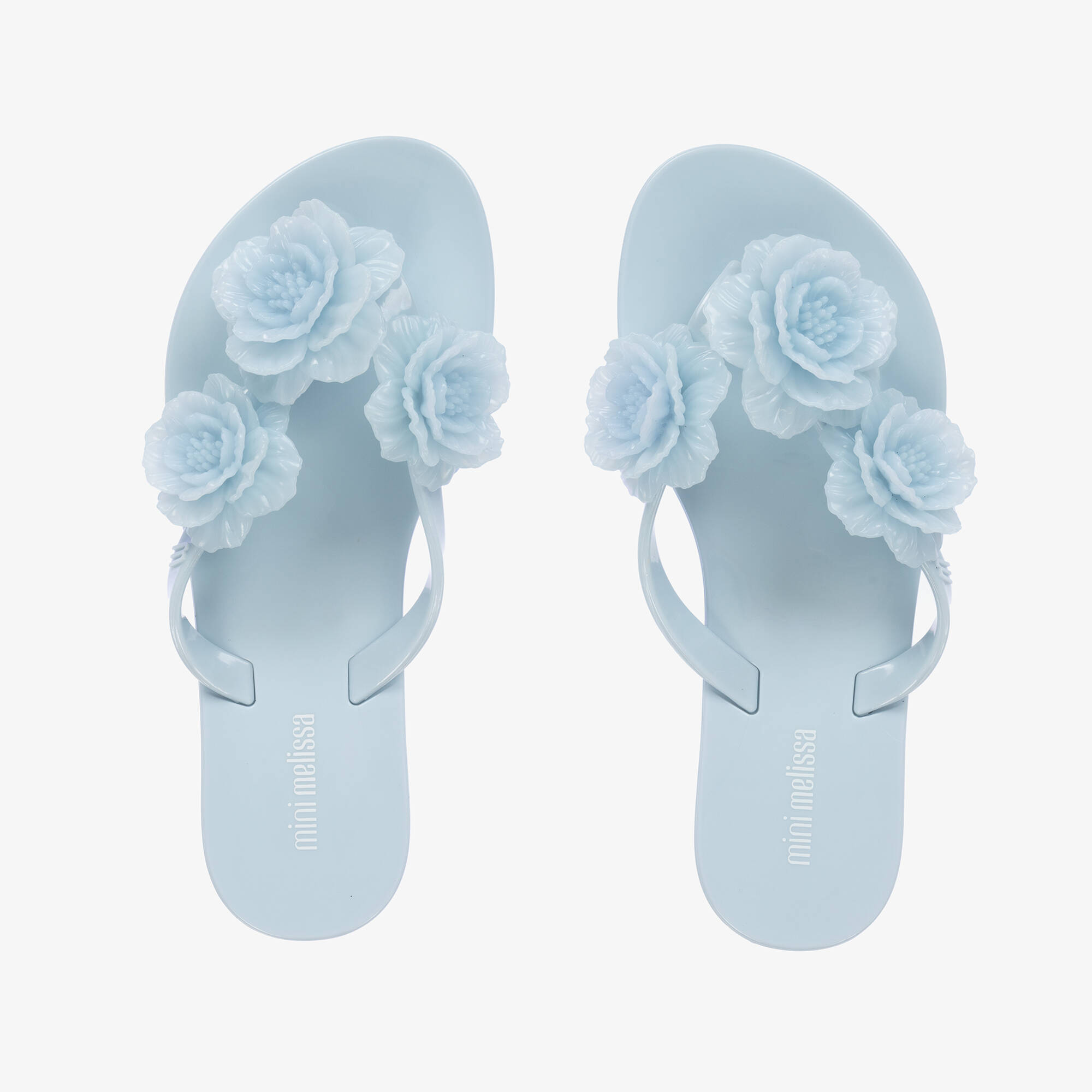 Mini Melissa - Girls Blue Floral Flip Flops | Childrensalon Outlet
