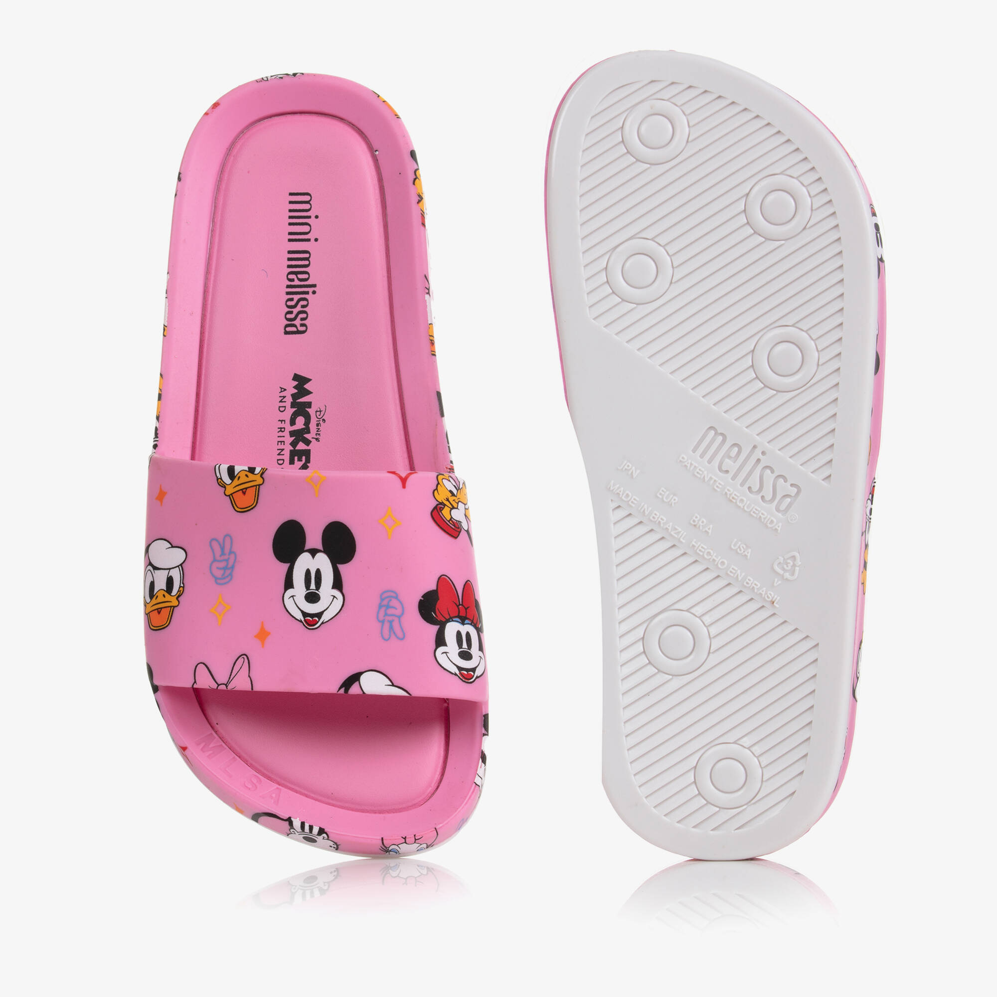 Mini Melissa - Girls Pink Disney Beach Sliders | Childrensalon Outlet