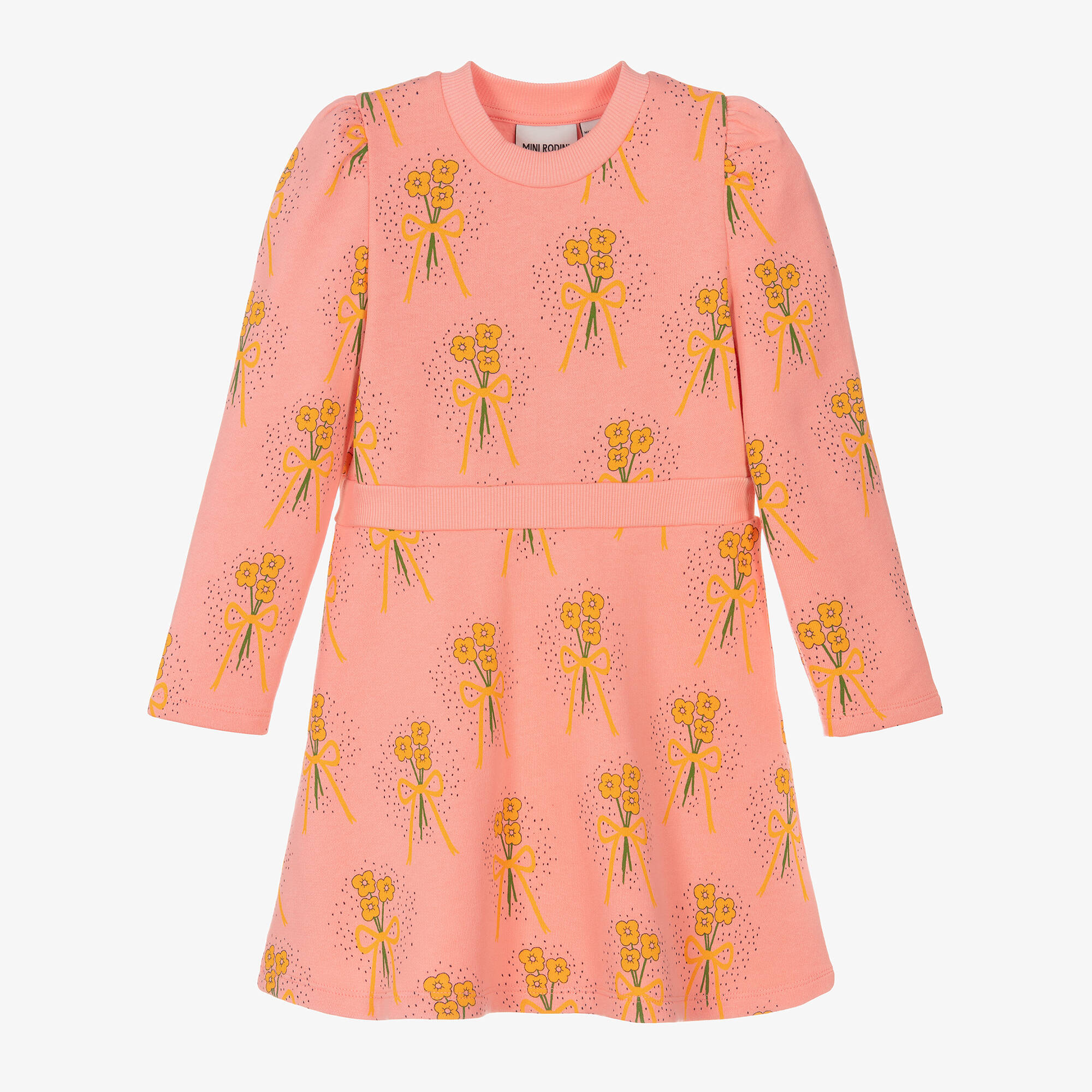 Mini Rodini - Girls Pink Organic Floral Dress | Childrensalon Outlet