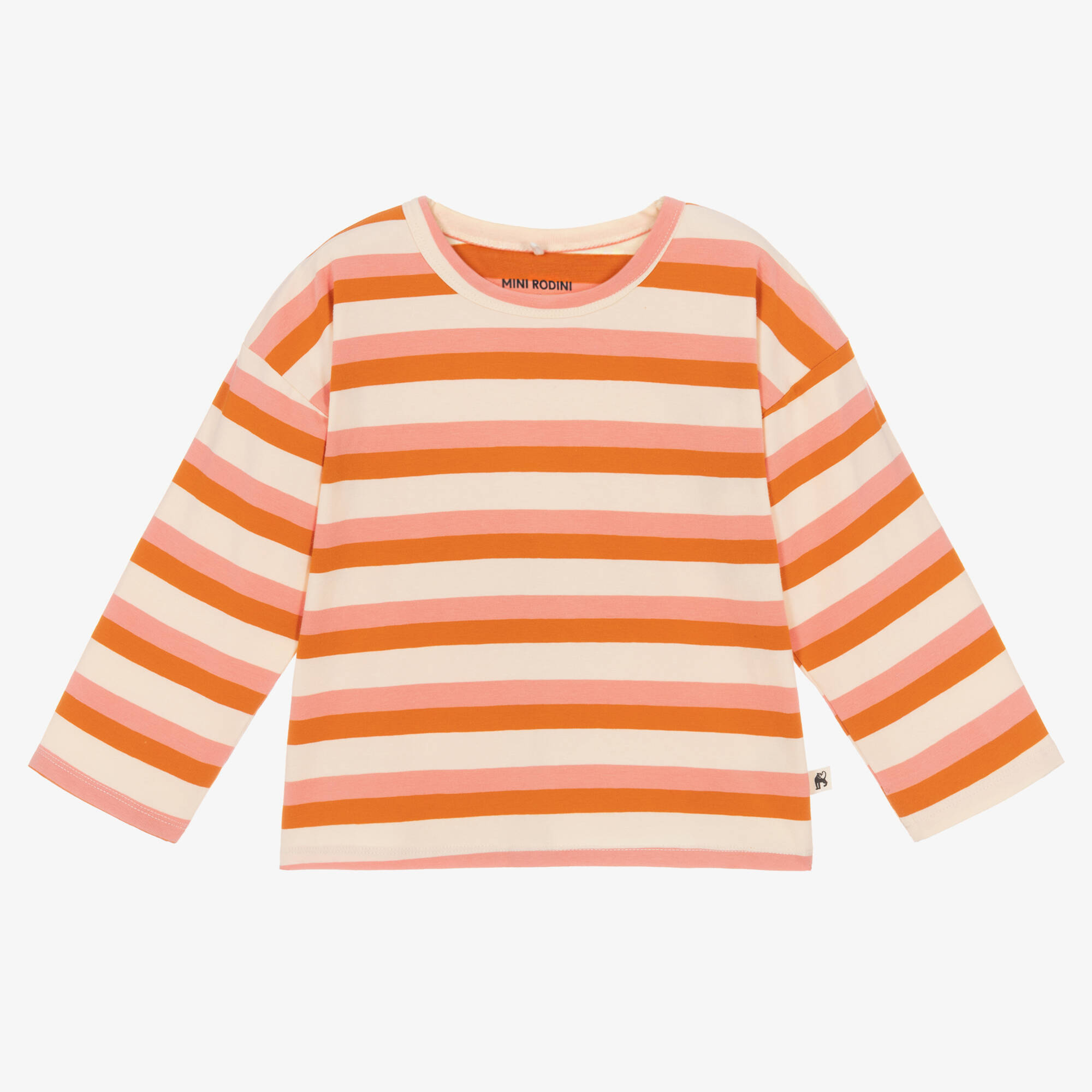 Mini Rodini - Girls Pink Striped Organic Cotton Top | Childrensalon Outlet