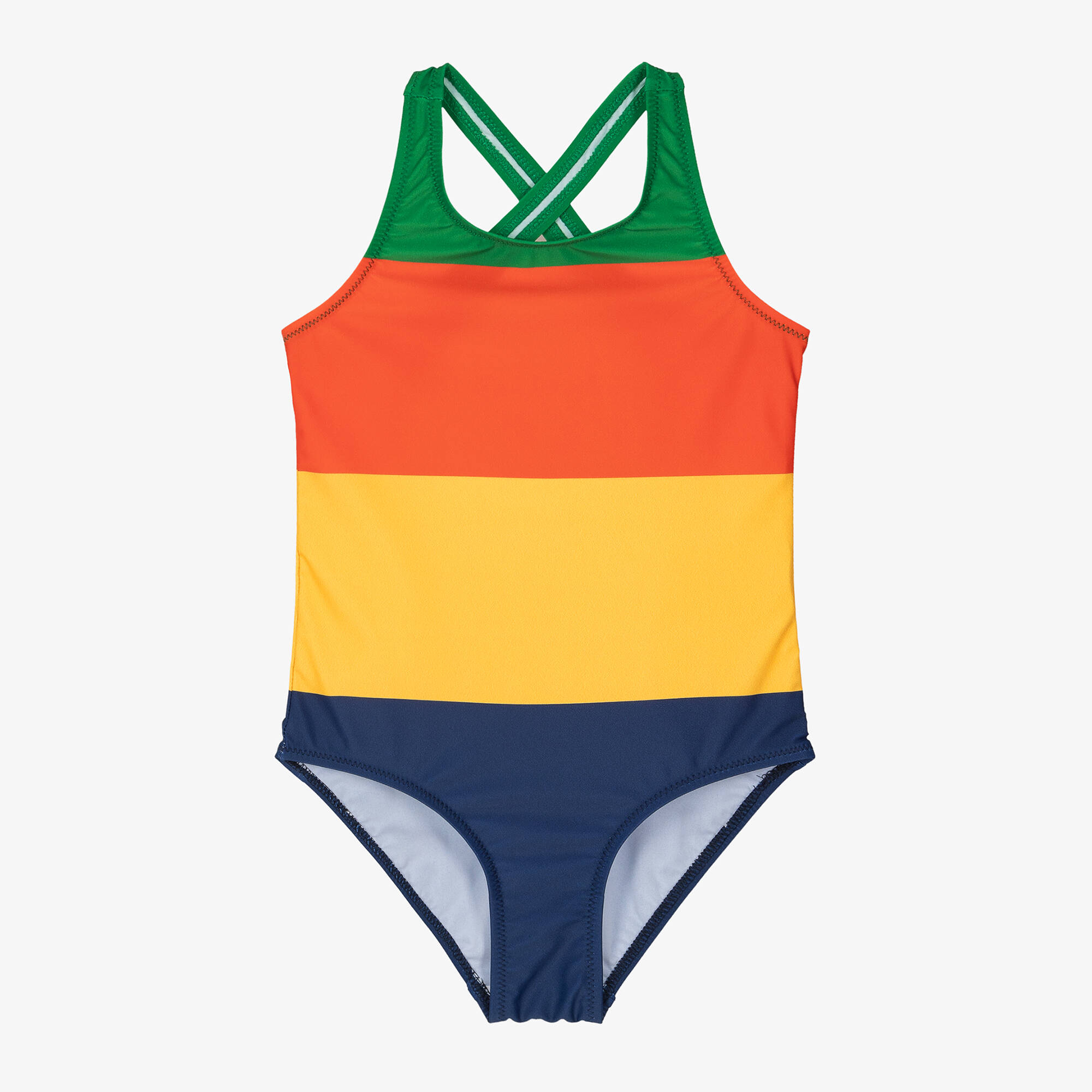 Mini Rodini - Girls Red & Yellow Swimsuit (UPF50+) | Childrensalon Outlet