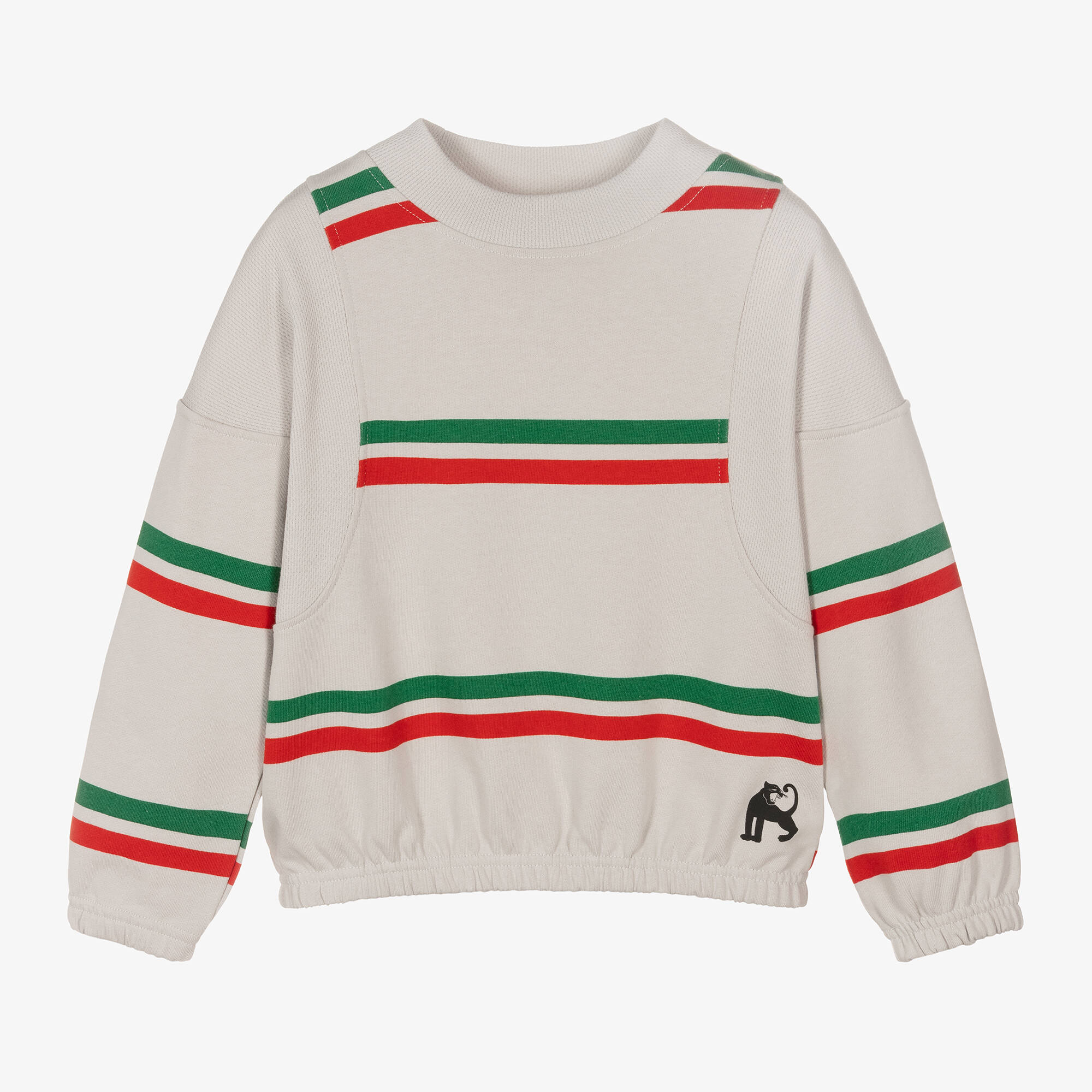 Mini Rodini - Grey Stripe Organic Cotton Sweatshirt | Childrensalon Outlet
