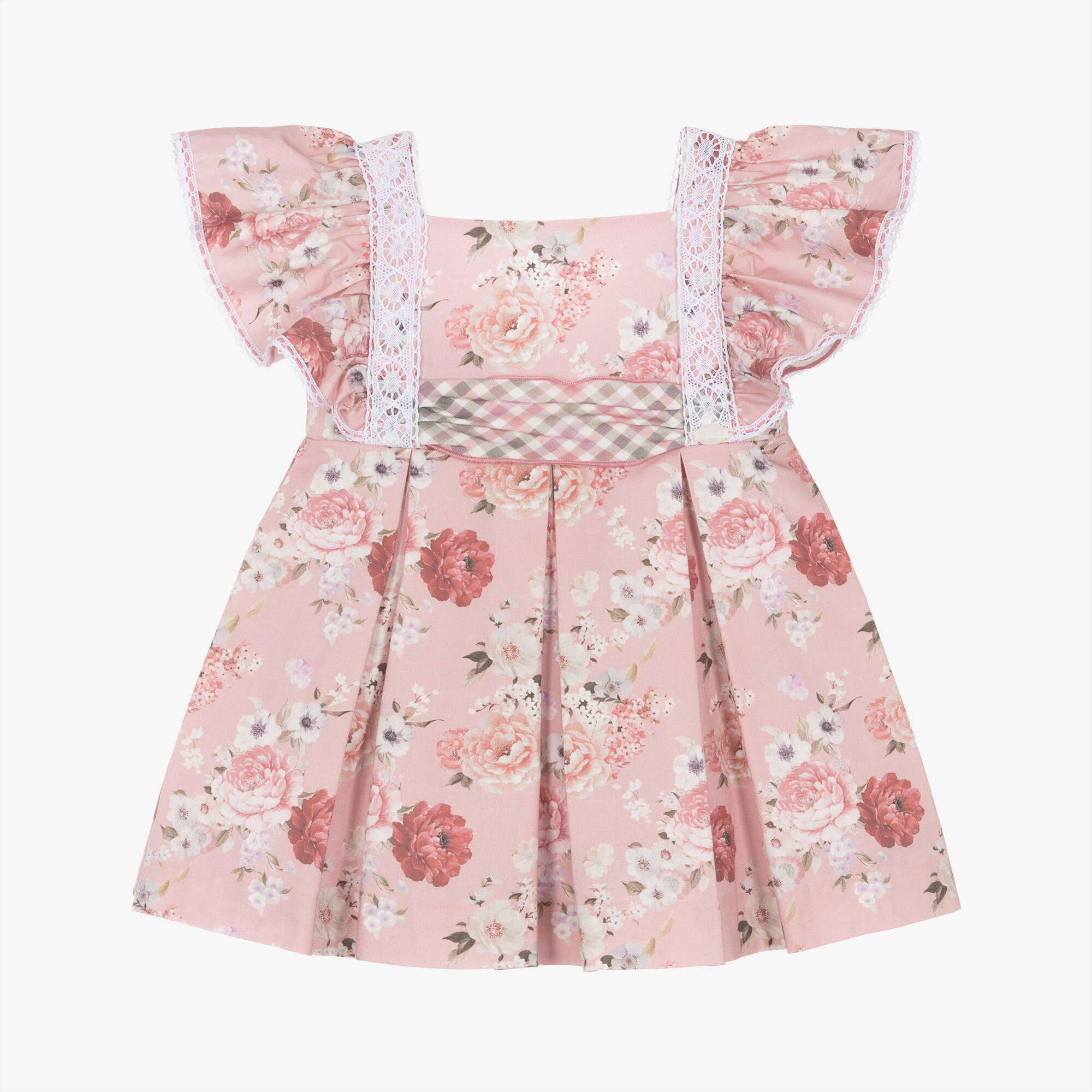 Miranda - Girls Blush Floral Cotton Frock | Childrensalon Outlet
