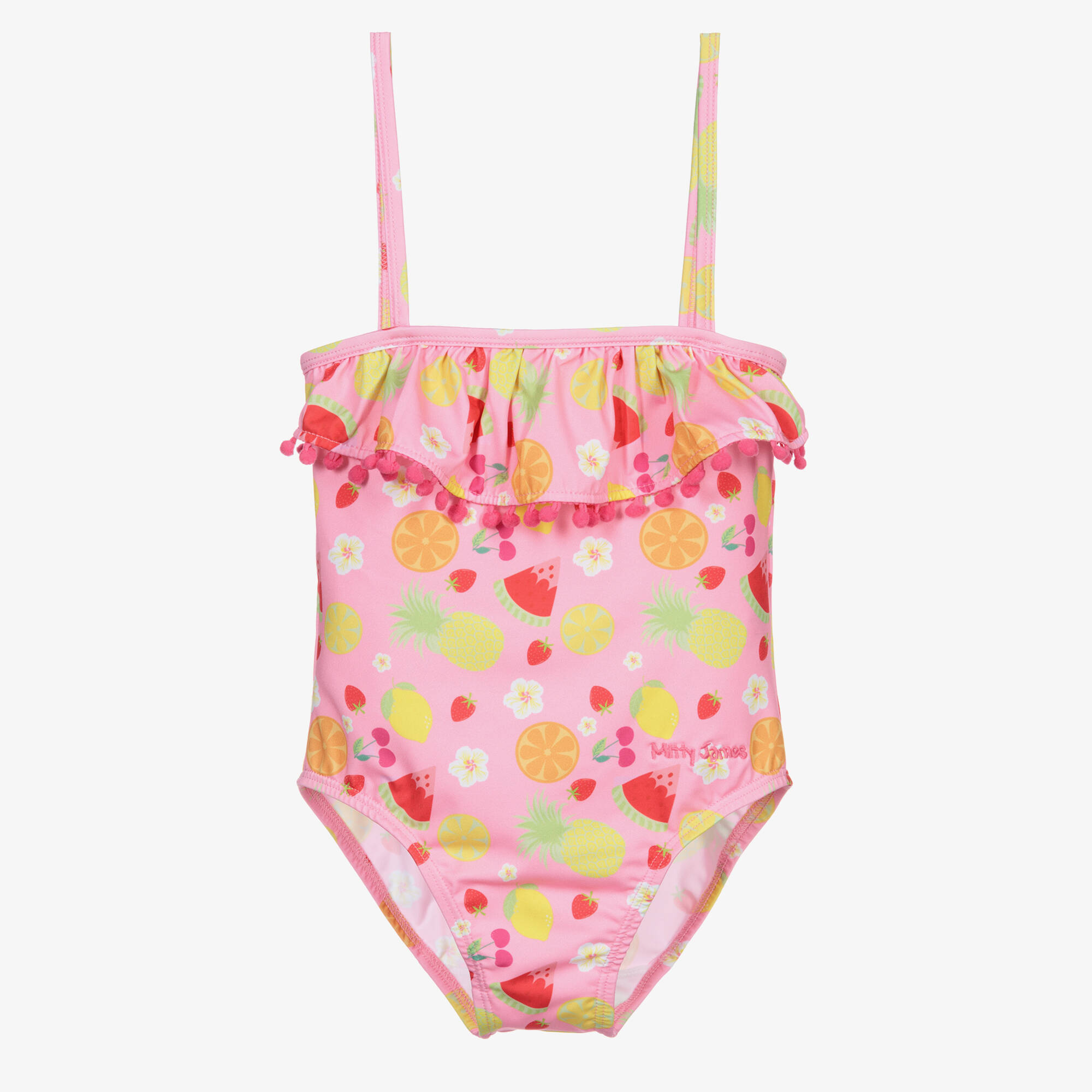 Mitty James - Girls Pink Fruits & Flowers Swimsuit (UPF 50 ...
