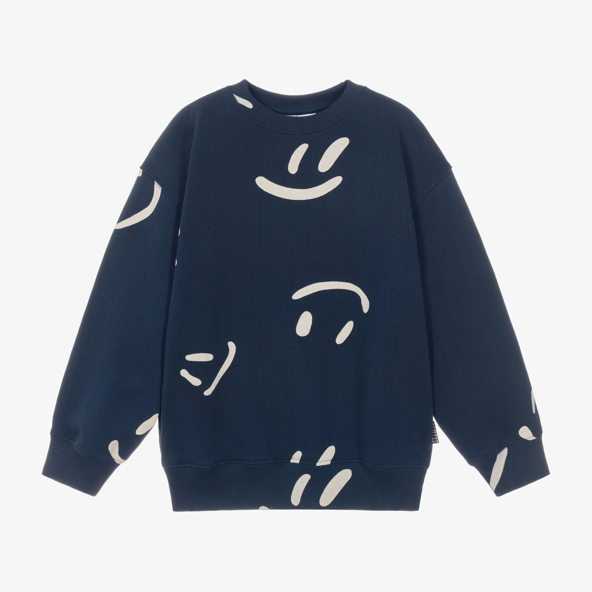 Molo - Boys Navy Cotton Smile Jumper | Childrensalon Outlet