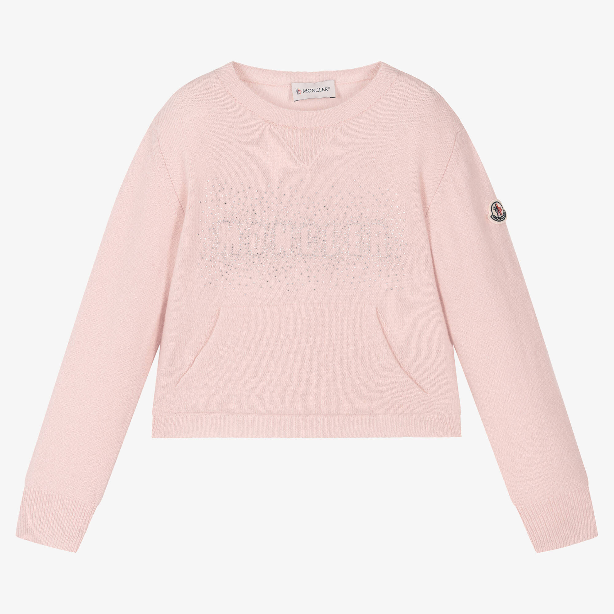 Moncler Enfant - Girls Soft Pink Sparkle Sweater | Childrensalon Outlet