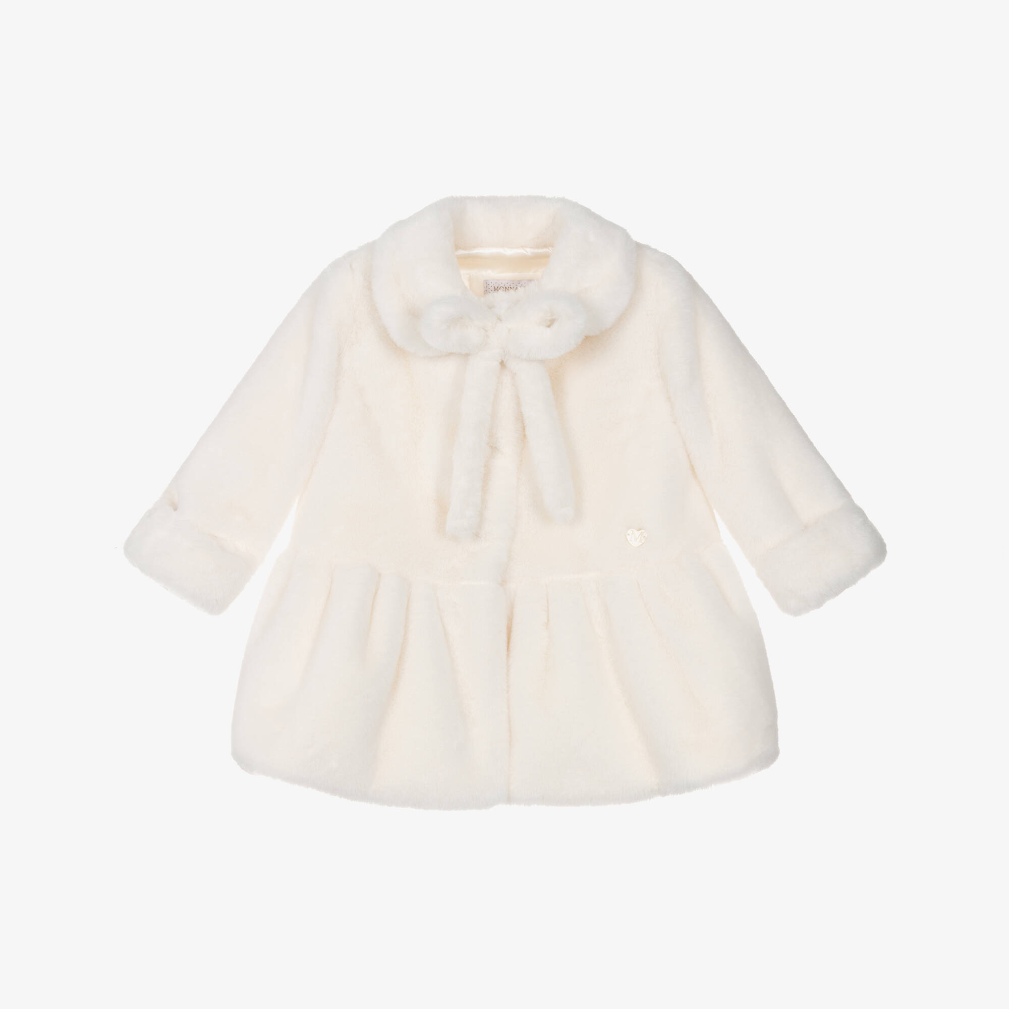 Monnalisa - Girls Ivory Faux Fur Coat | Childrensalon Outlet