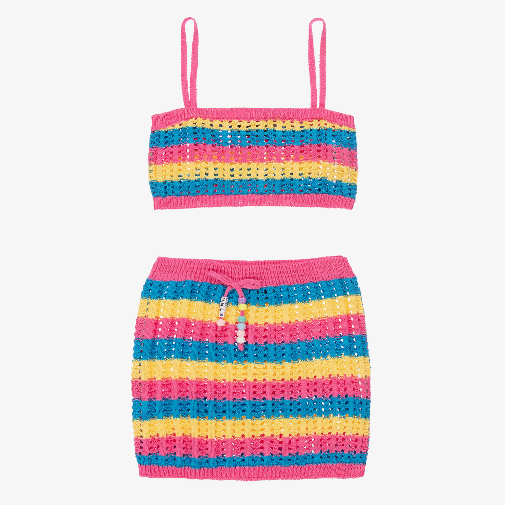 Monnalisa - Teen Girls Pink Crochet Skirt Set | Childrensalon Outlet