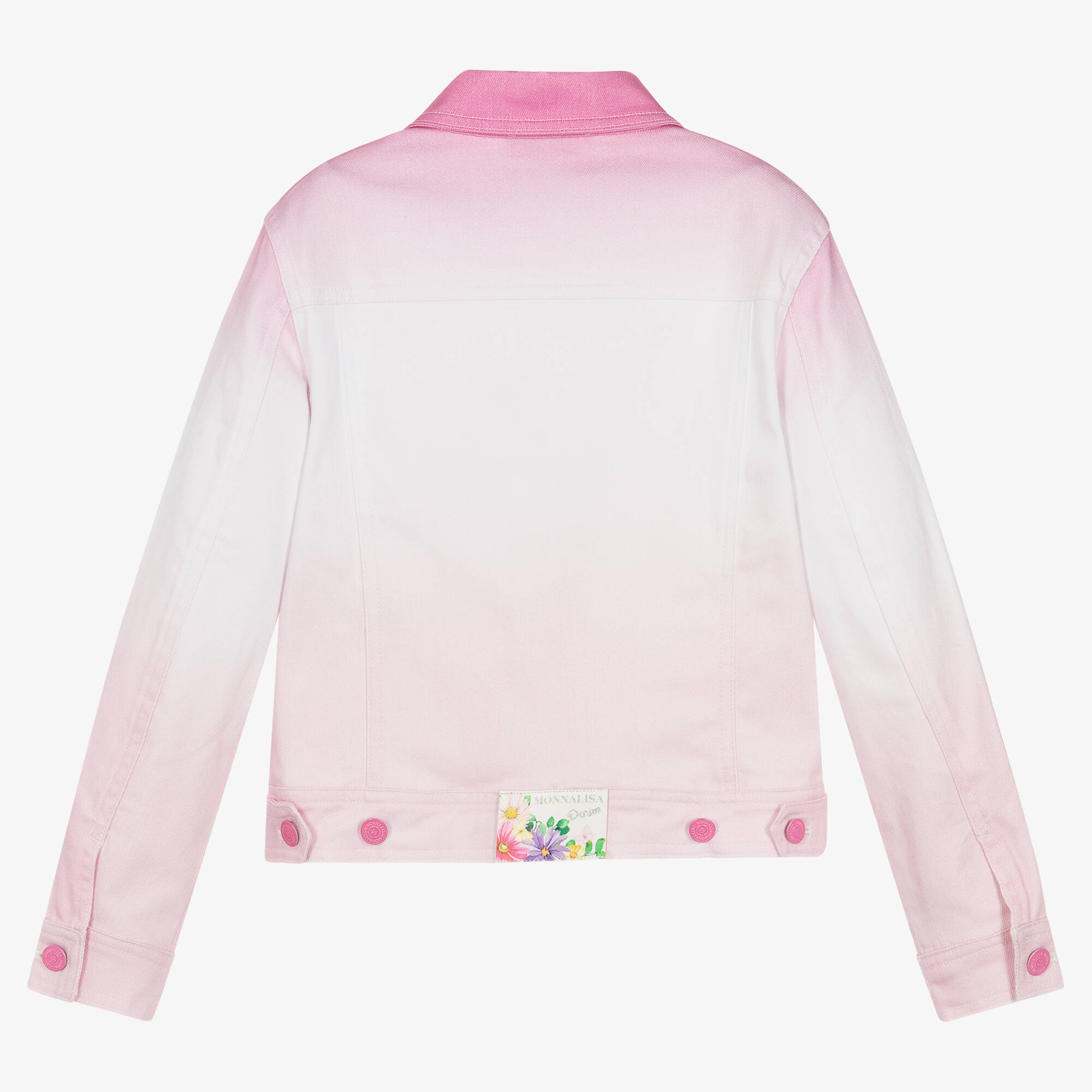Monnalisa - Teen Girls Pink Ombré Denim Jacket | Childrensalon Outlet