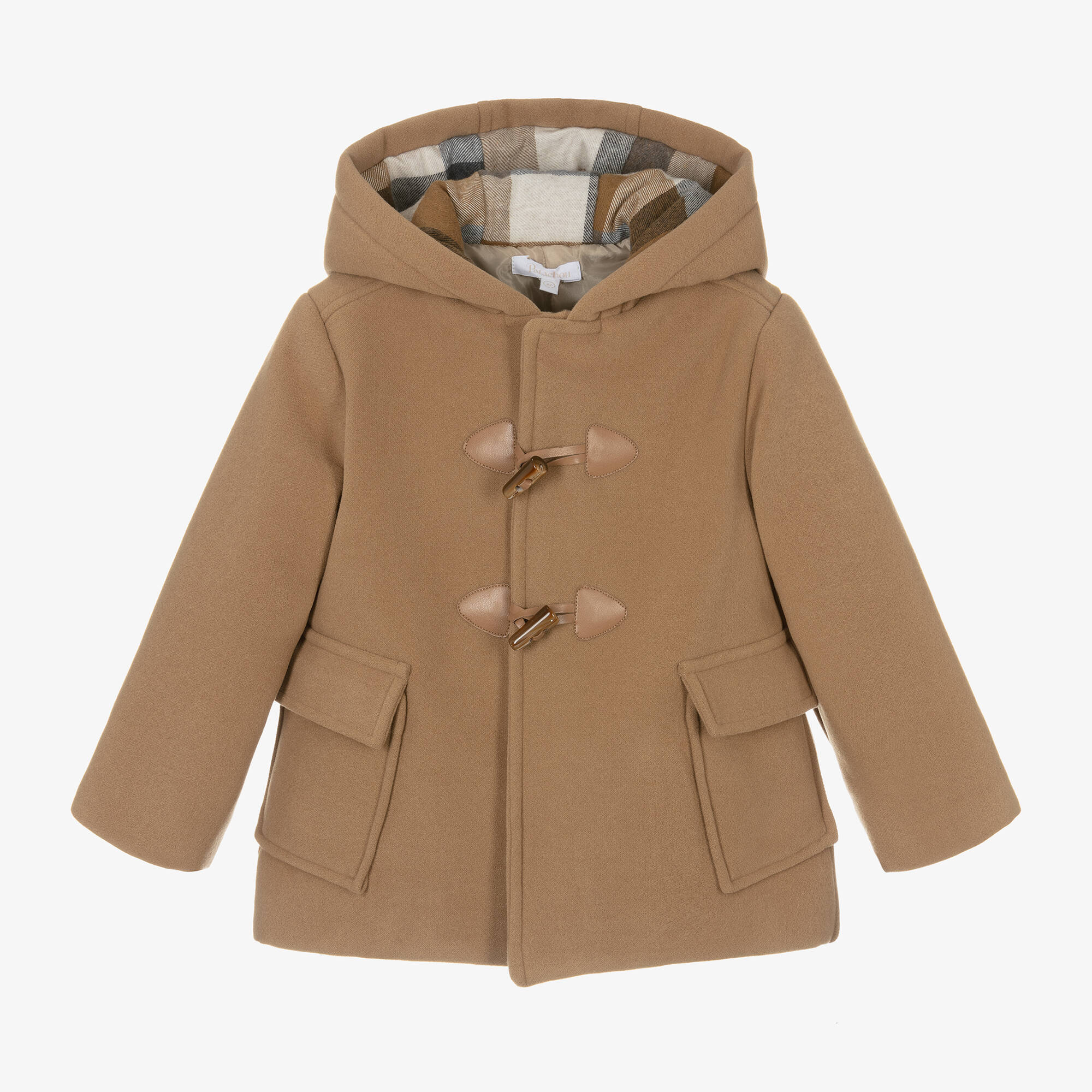 Patachou - Boys Hooded Beige Toggle Coat | Childrensalon Outlet