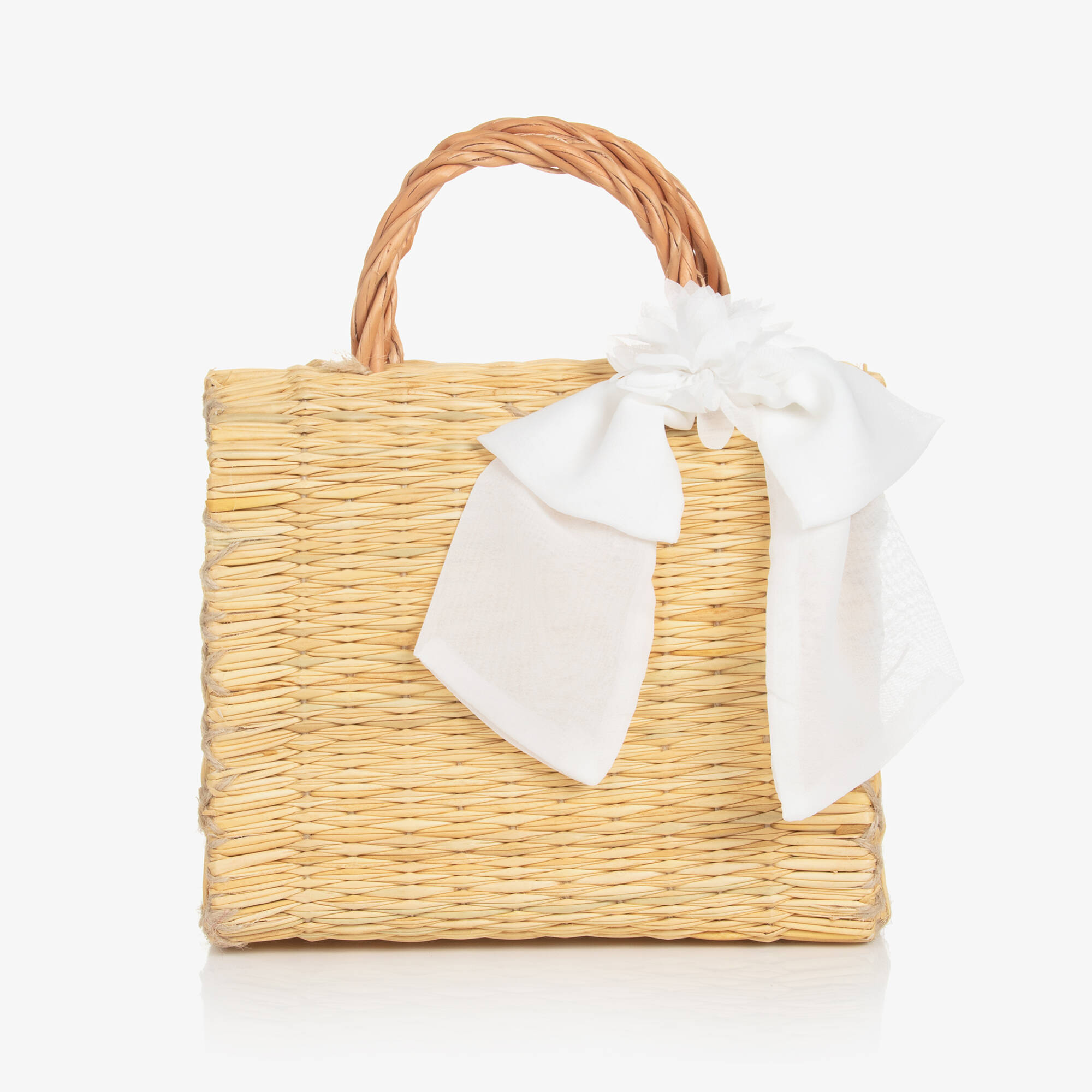 Patachou - Girls Beige Straw Bag (22cm) | Childrensalon Outlet
