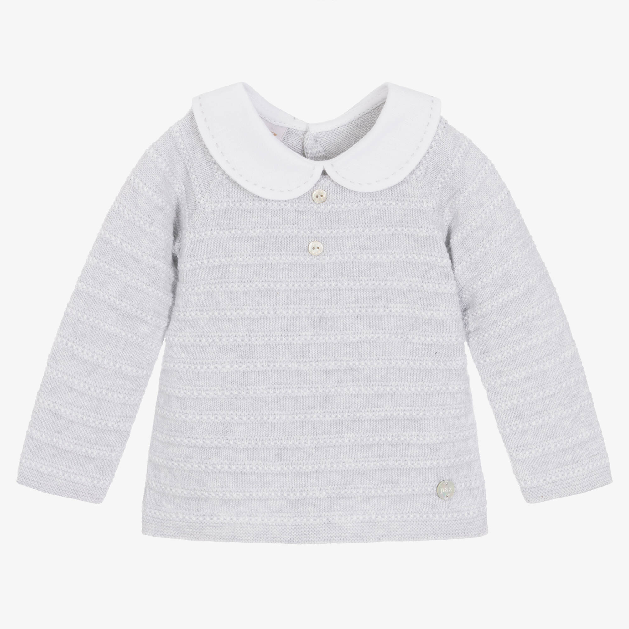 PAZ Rodríguez - Baby Boys Grey Knitted Sweater | Childrensalon Outlet