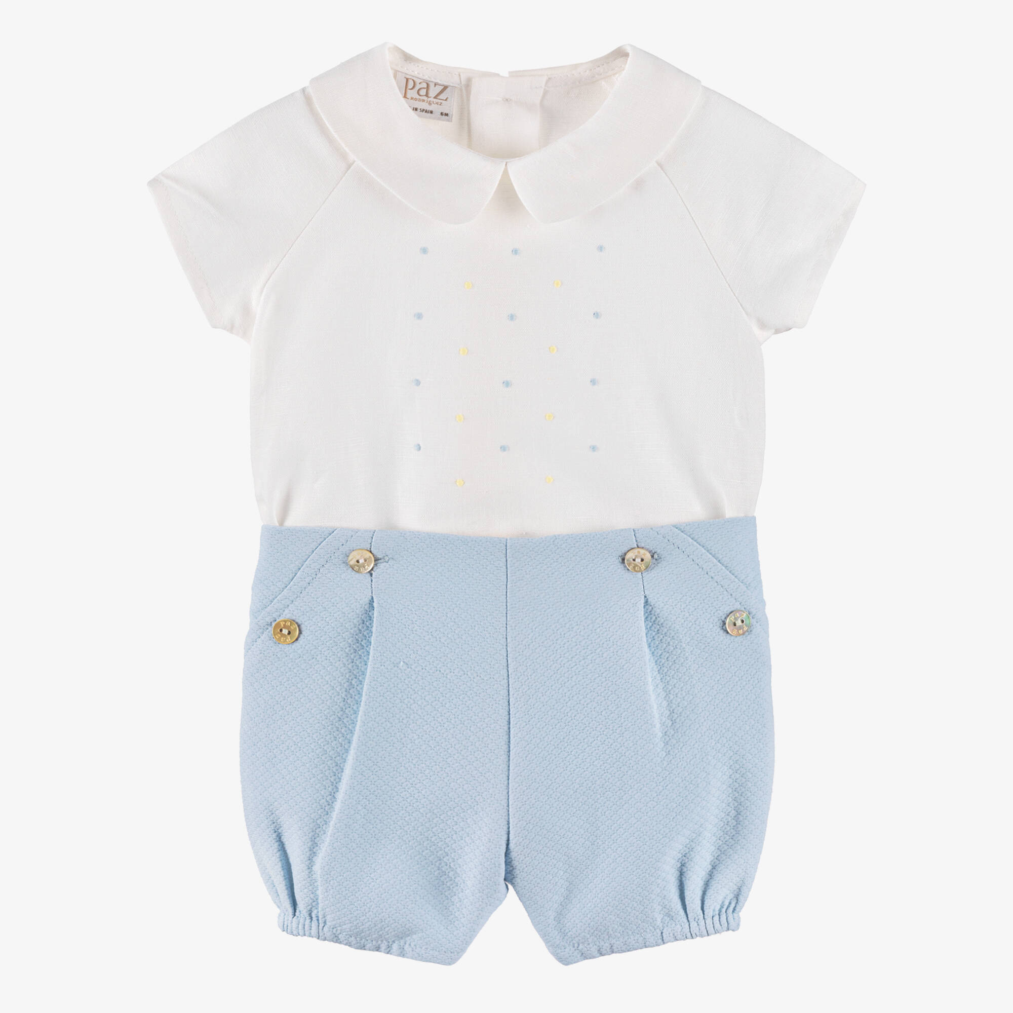 PAZ Rodríguez - Boys Ivory & Blue Shirt Set | Childrensalon Outlet