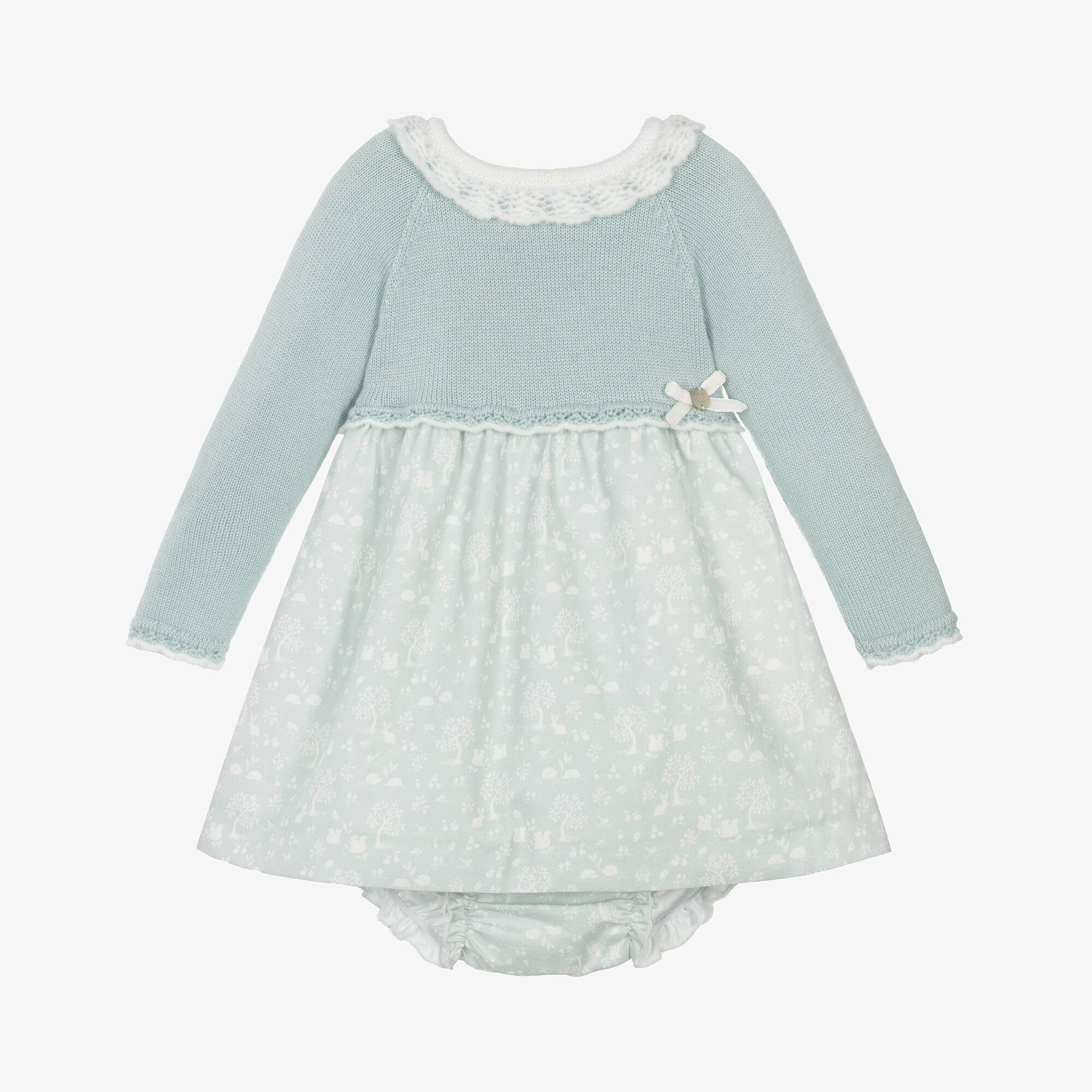 PAZ Rodríguez - Girls Chalk Green Wool Dress | Childrensalon Outlet