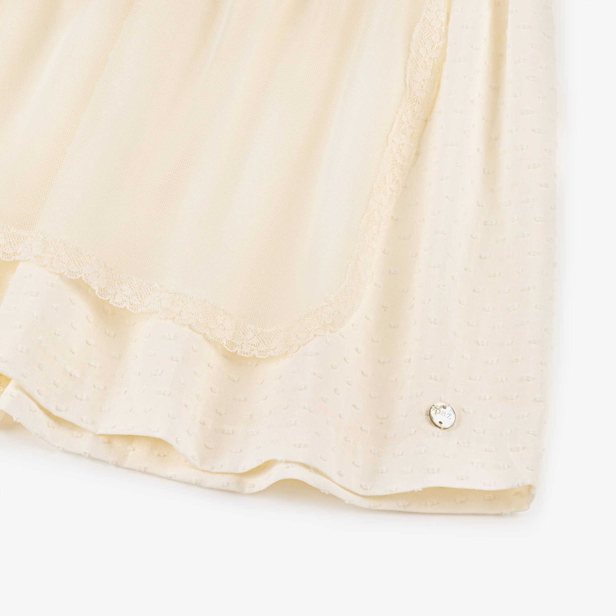 PAZ Rodríguez - Girls Creamy Plumeti Dress Ensemble | Childrensalon Outlet