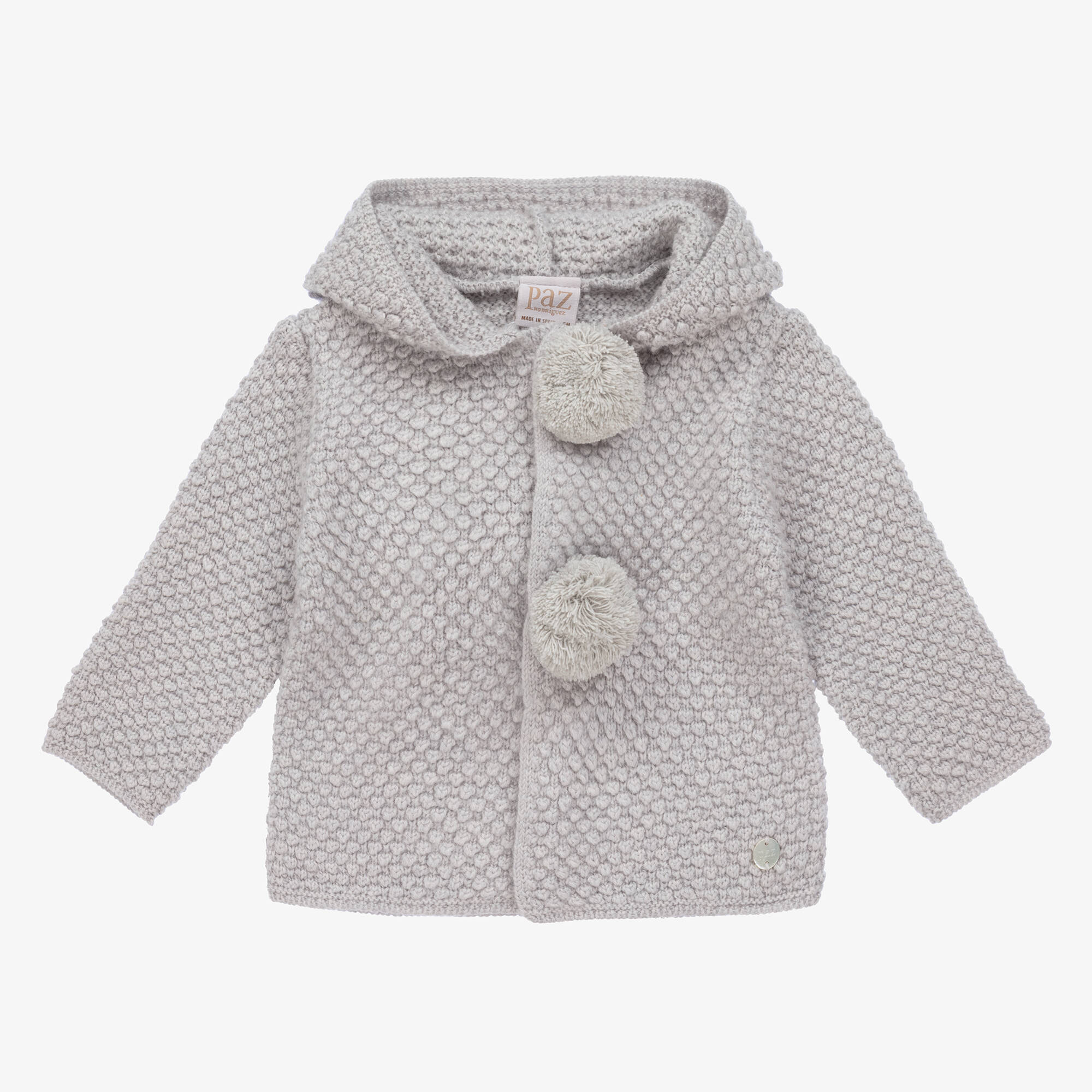 PAZ Rodríguez - Grey Wool Knit Pram Coat | Childrensalon Outlet