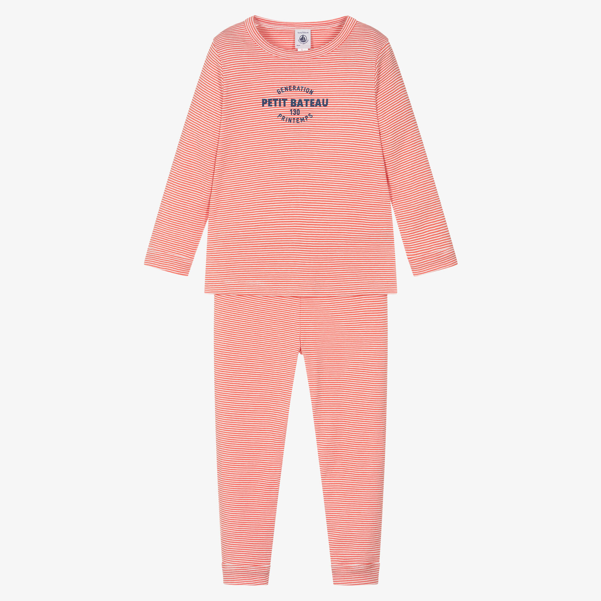 Petit Bateau - Red & White Striped Cotton Pyjamas | Childrensalon Outlet
