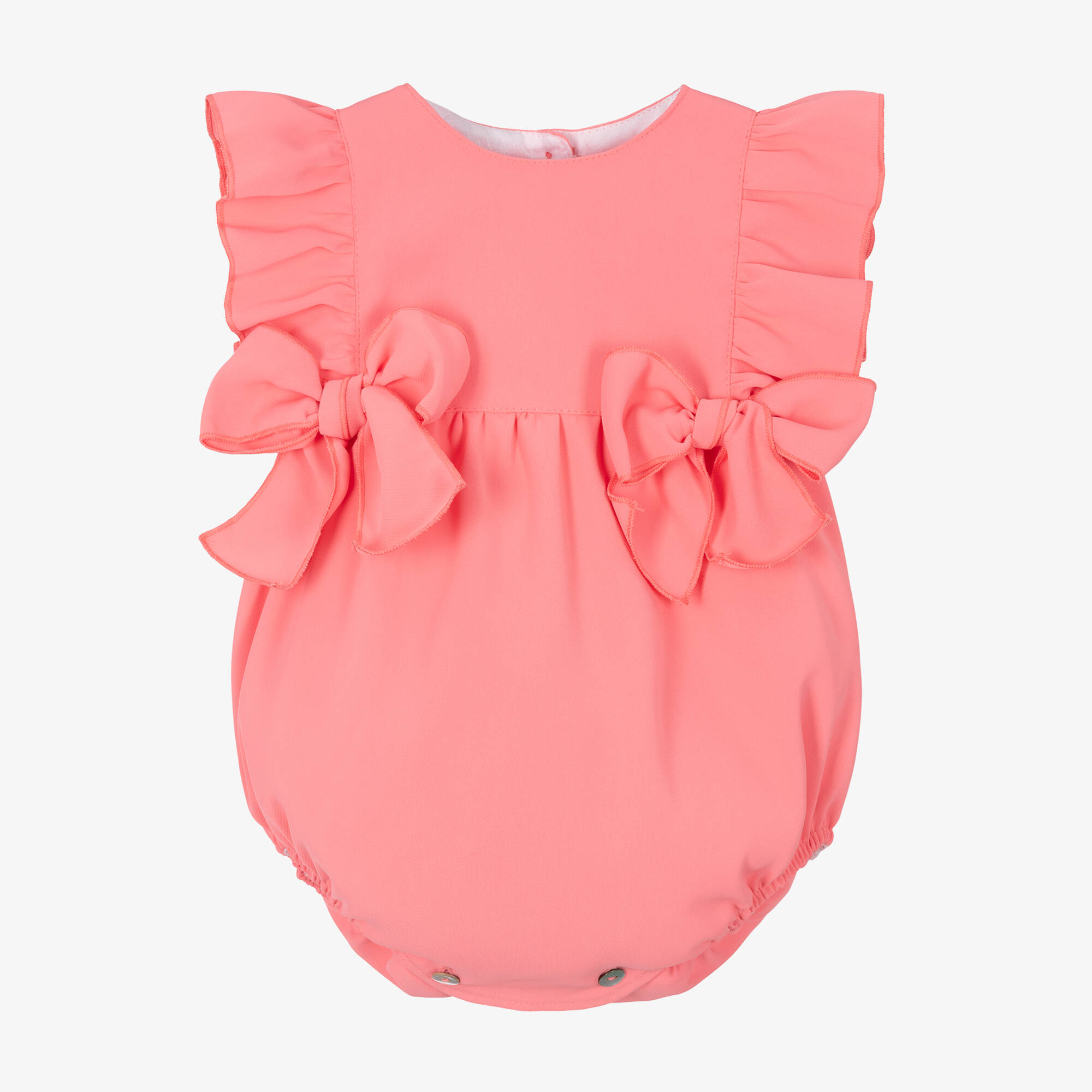 Phi Clothing - Girls Coral Pink Ruffle Shortie | Childrensalon Outlet