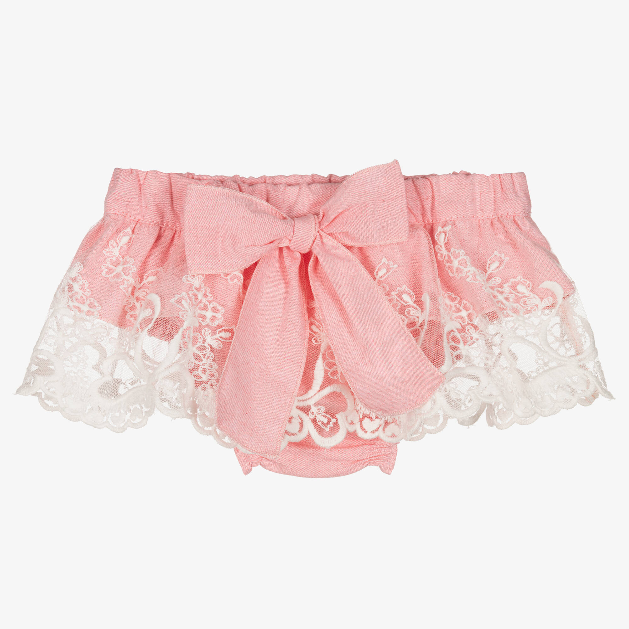 Phi Clothing - Girls Pink Cotton Frilly Bloomer Shorts | Childrensalon ...