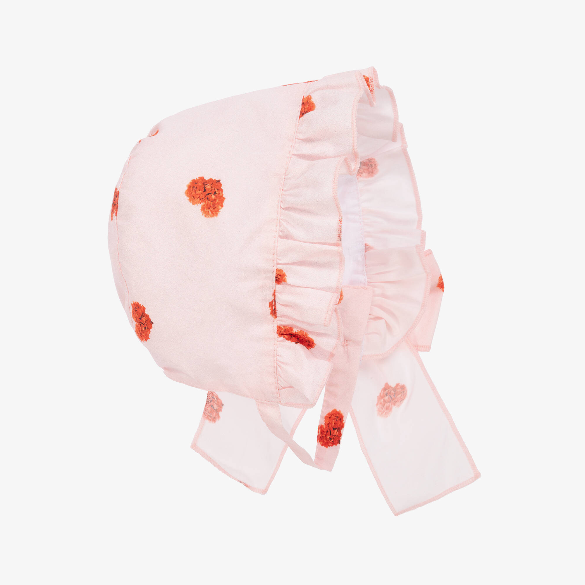 Phi Clothing - Girls Pink Heart Print Cotton Bonnet | Childrensalon Outlet