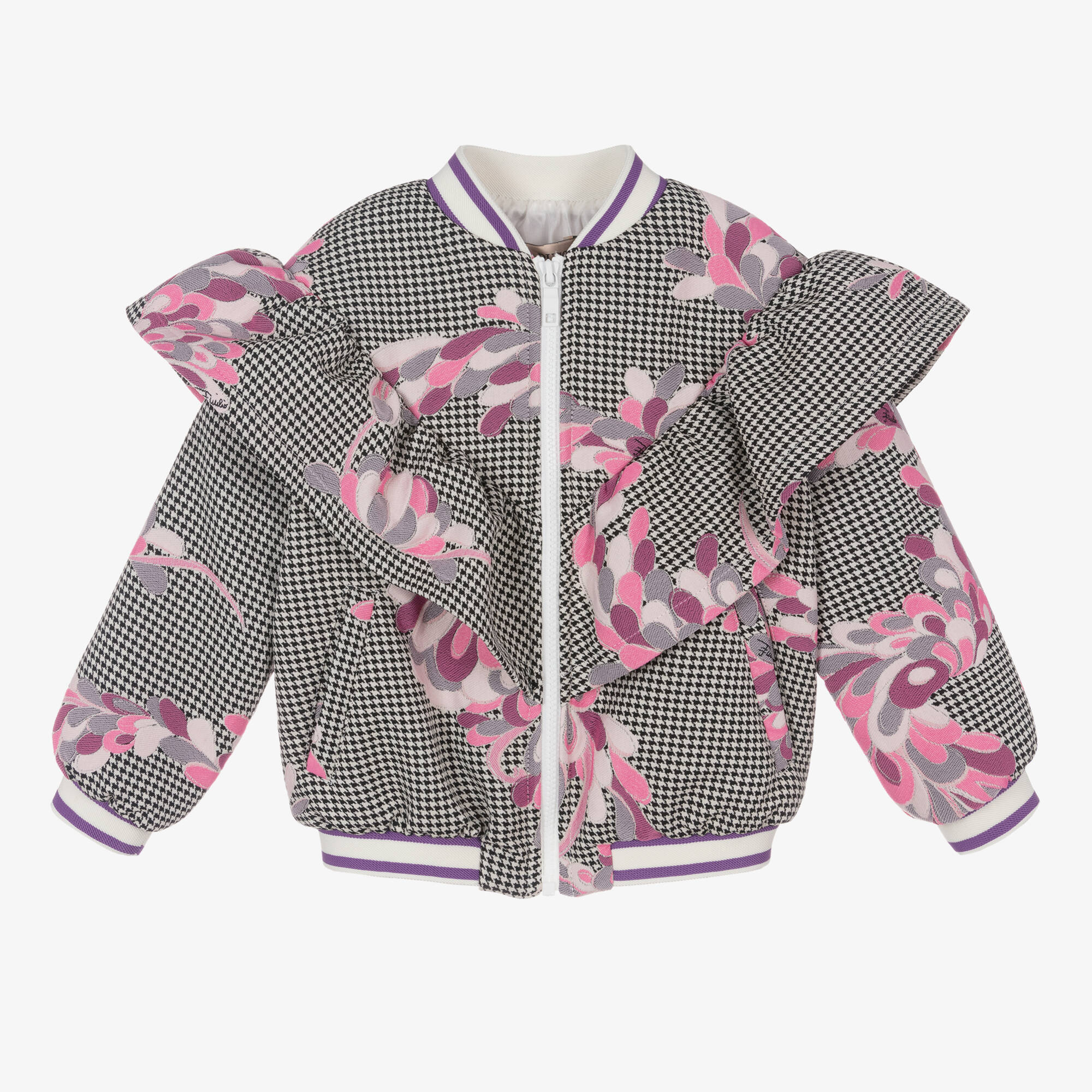 PUCCI - Girls Lilly & Houndstooth Jacket | Childrensalon Outlet