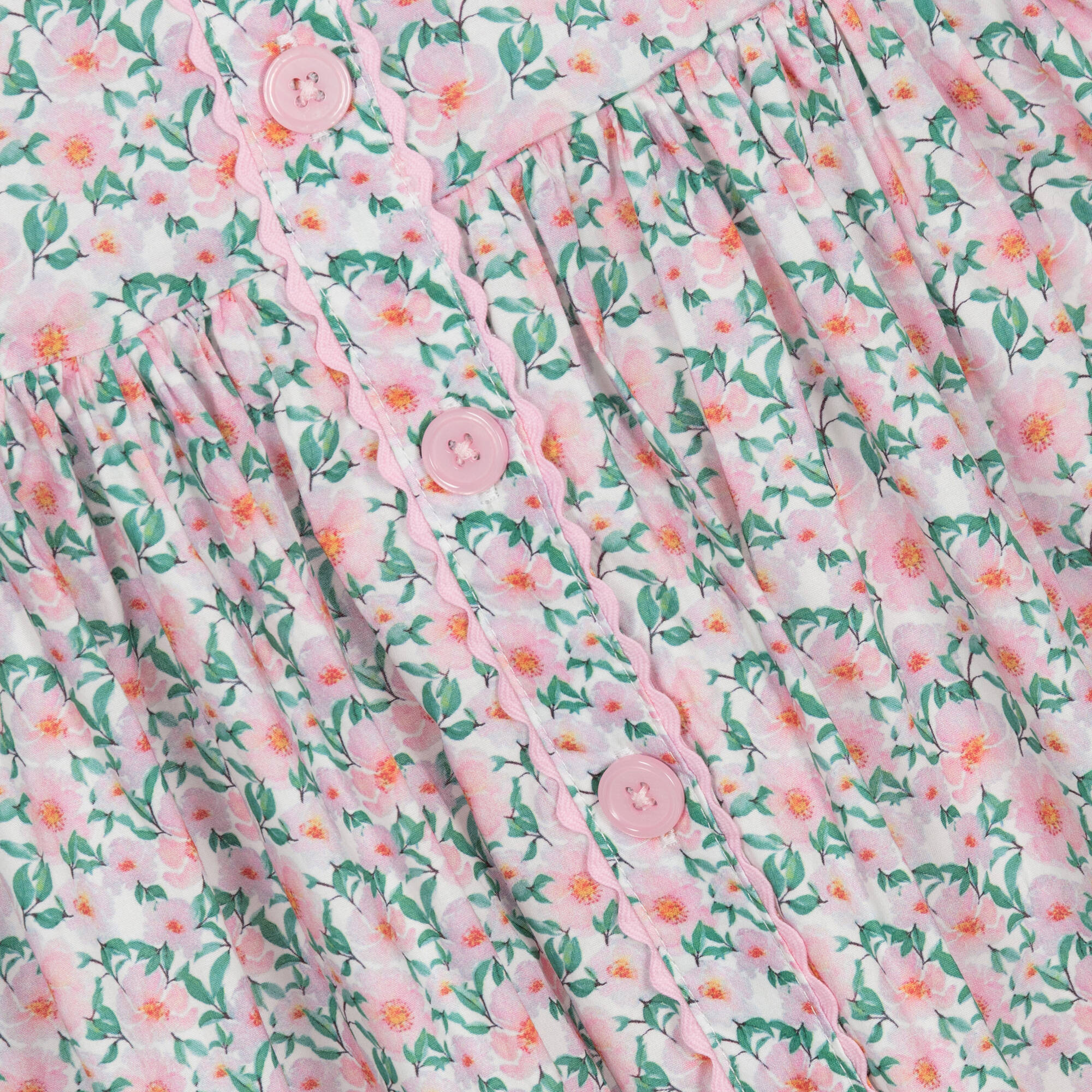 Rachel Riley - Girls Pink Floral Cotton Dress | Childrensalon Outlet