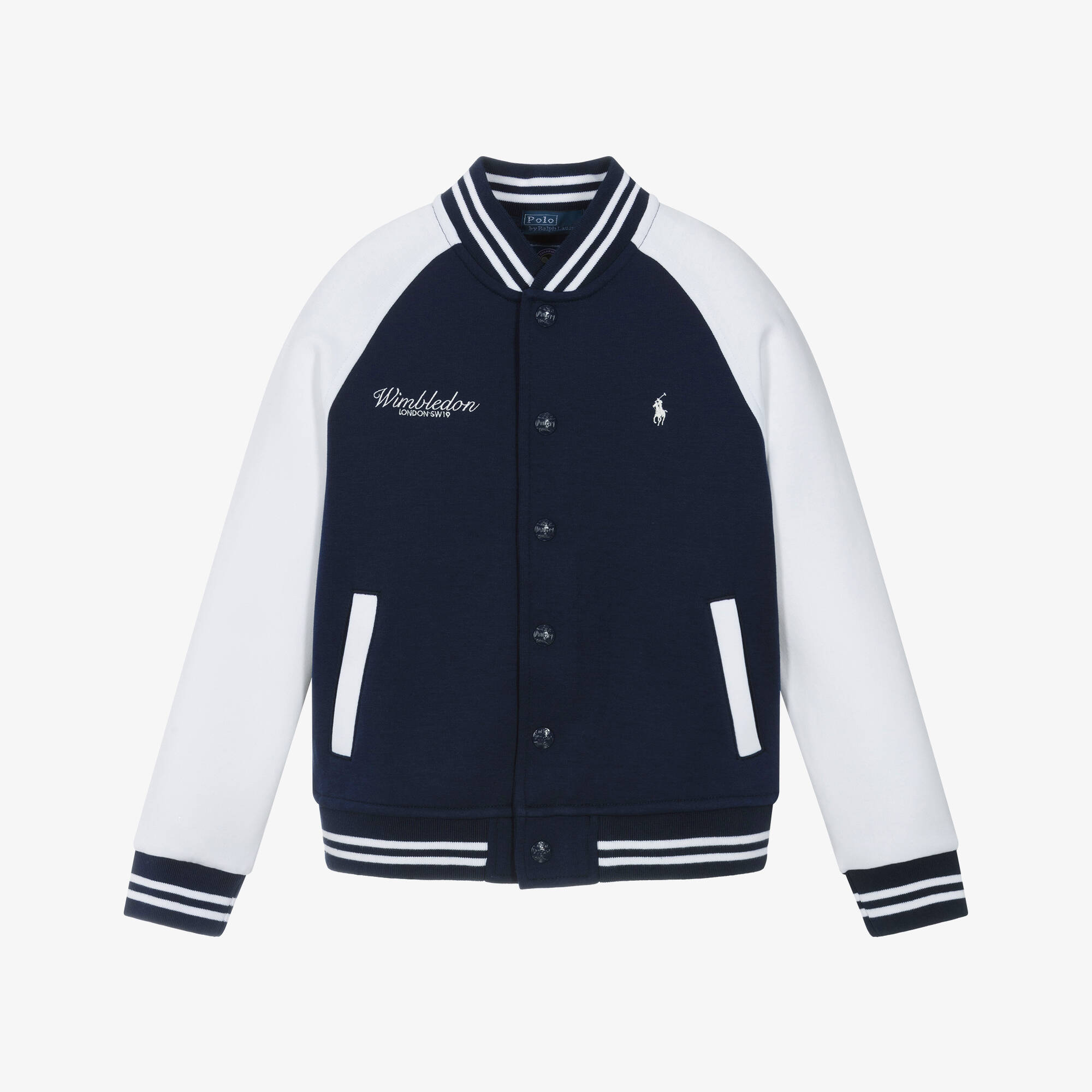 Ralph Lauren - Boys Navy Cotton Wimbledon Jacket | Childrensalon Outlet